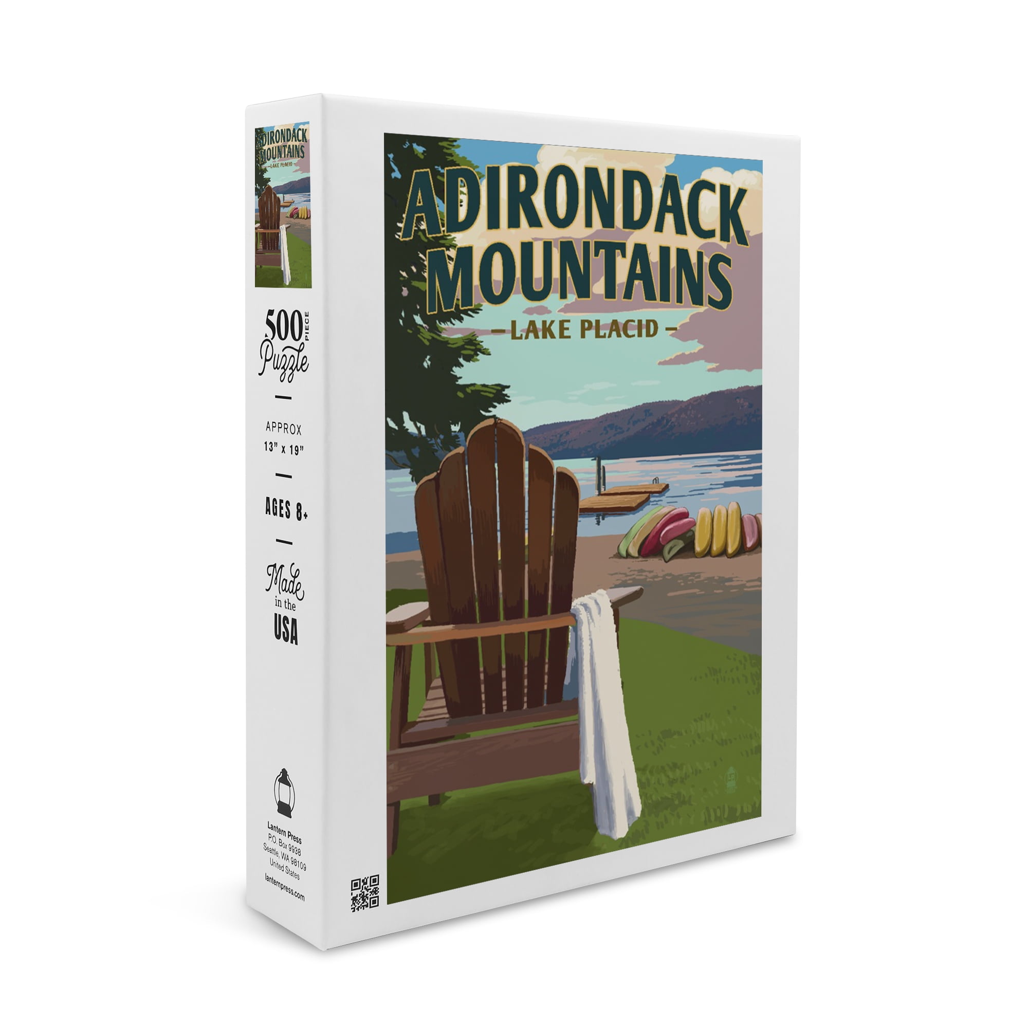 Lake Placid, New York, Adirondack Mountains, Lake and Adirondack Chair ...