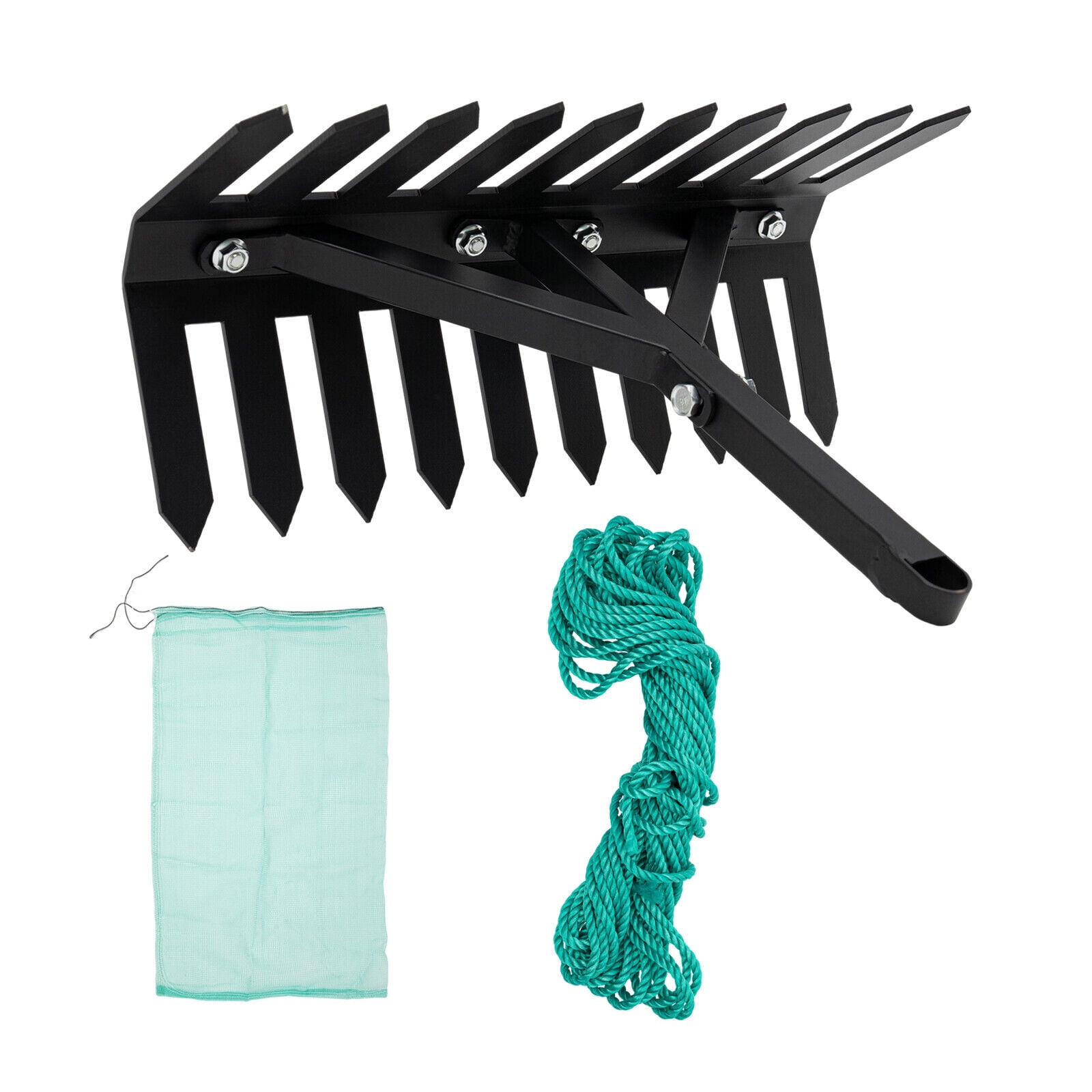 Lake/Pond Weed Rake 16inch Double Sided with 20m/66ft Rope Aquatic Weed ...