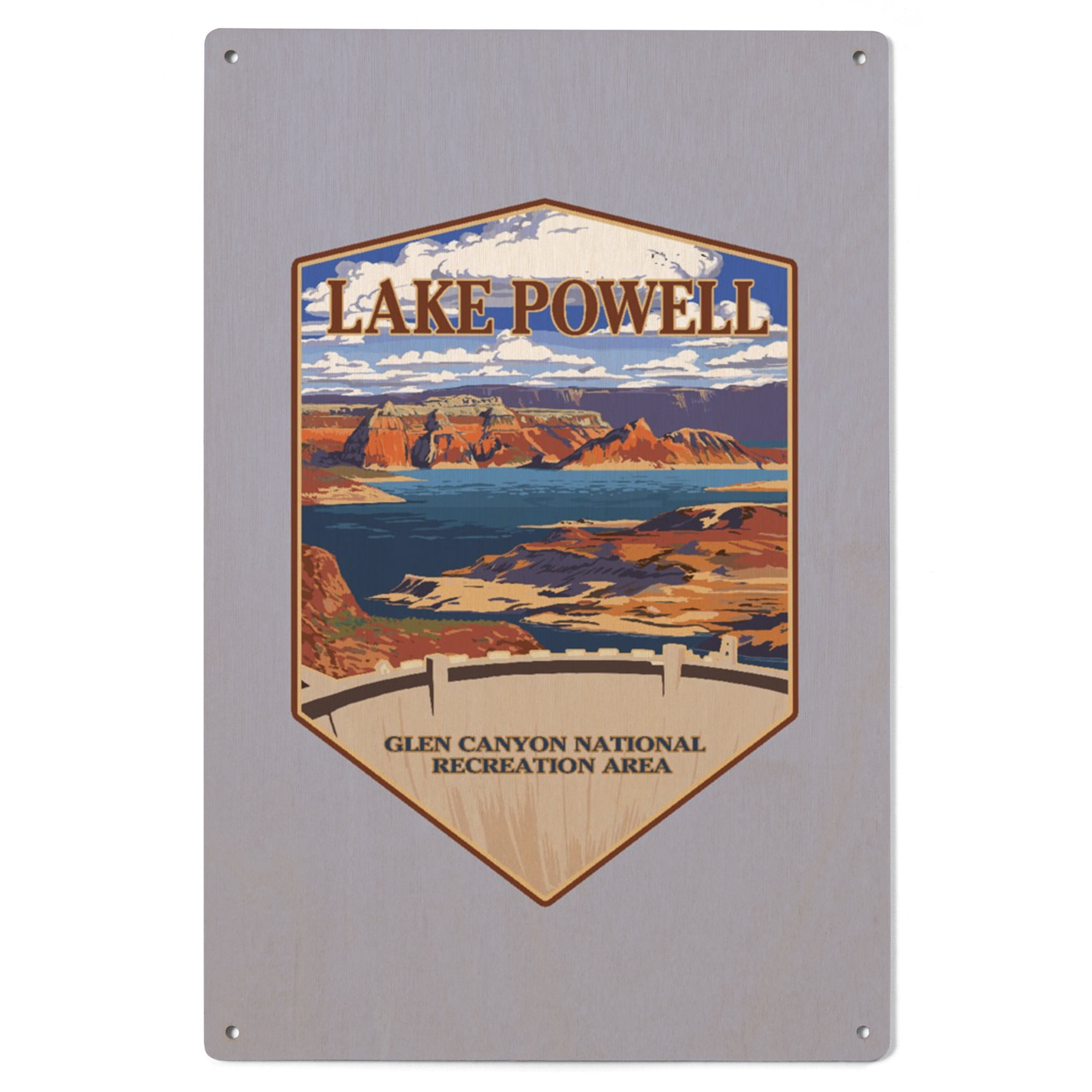 Lake Powell Dam View, Contour Birch Wood Wall Sign (6x9 Rustic Home ...