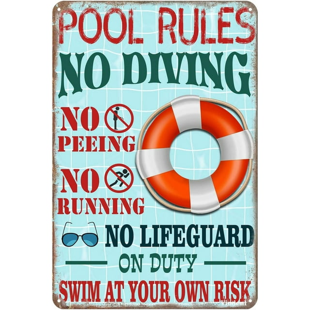 Lake Rules Tin Sign Cave Pool Country Lake House Farmhouse Cabin Beach ...