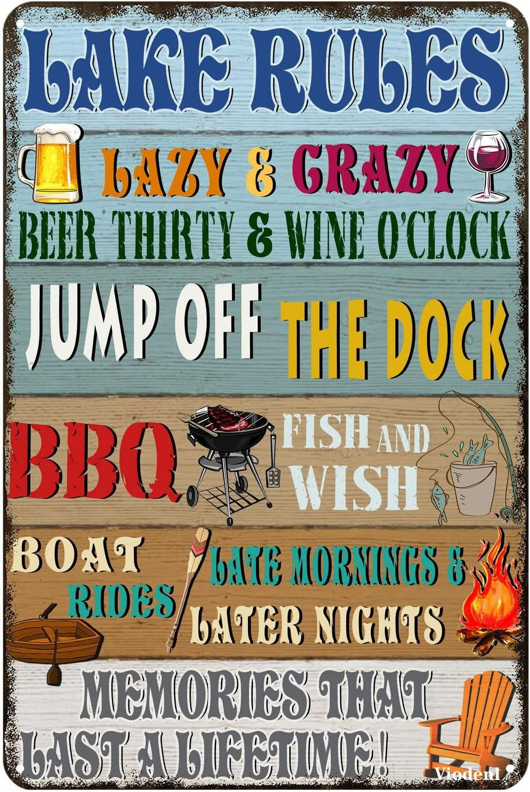 Lake Rules Tin Sign Cave Pool Country Lake House Farmhouse Cabin Beach ...