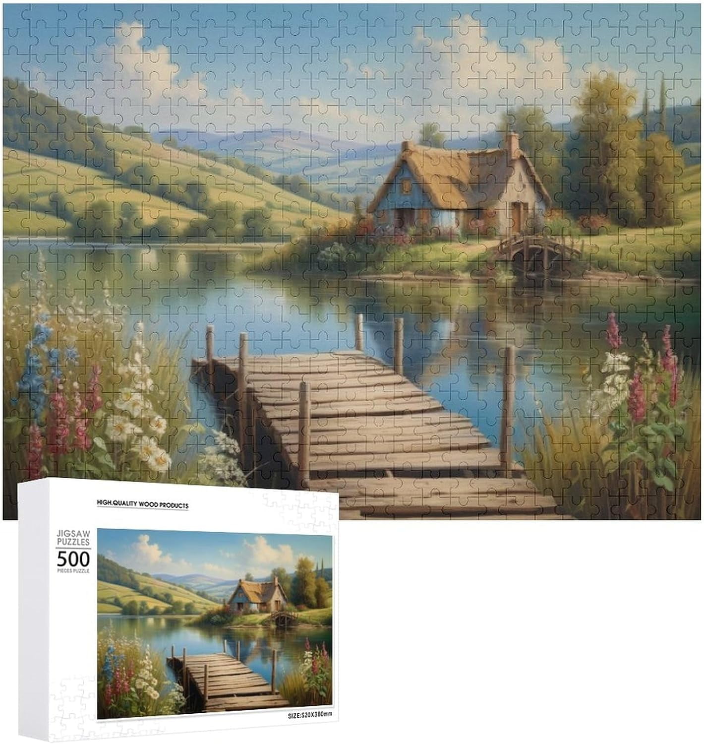 Lake Scene Puzzle Jigsaw Puzzle 500 Pieces for Adults, 20"x15" Large ...