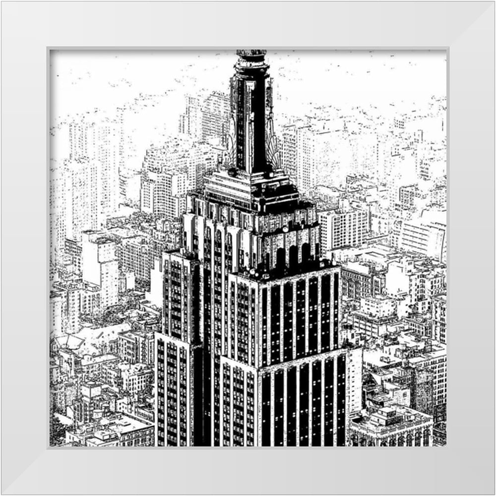 Lake, Shelley 12x12 White Modern Wood Framed Museum Art Print Titled - Empire State Sketch ...