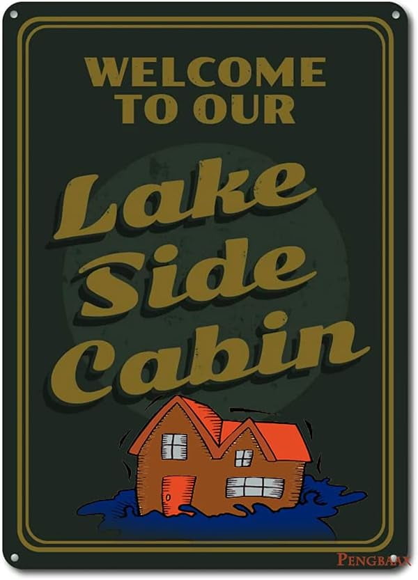 Lake Side Cabin Sign, Welcome Sign, Lake House Decor, Metal Lake Sign ...