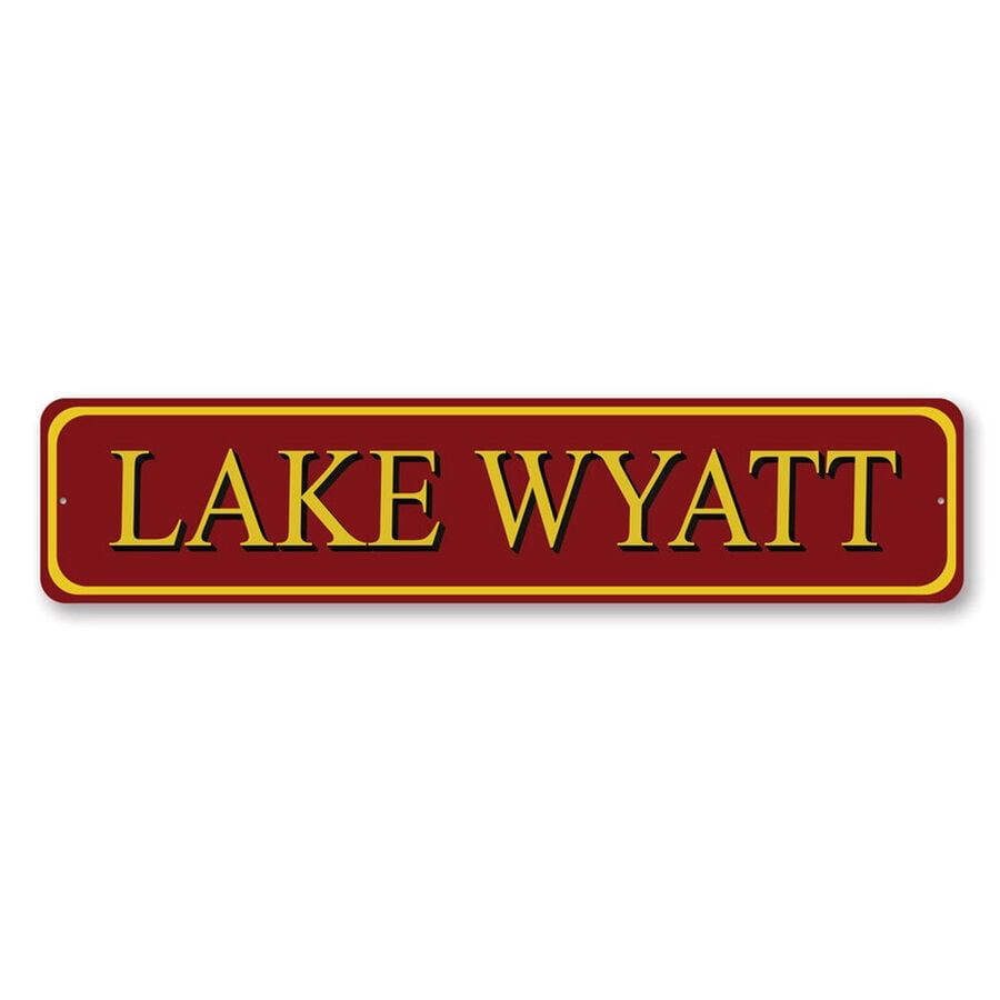 Lake Sign Lake Name Sign Lake Decor Lake House Metal Wall Decor Size: 4 ...