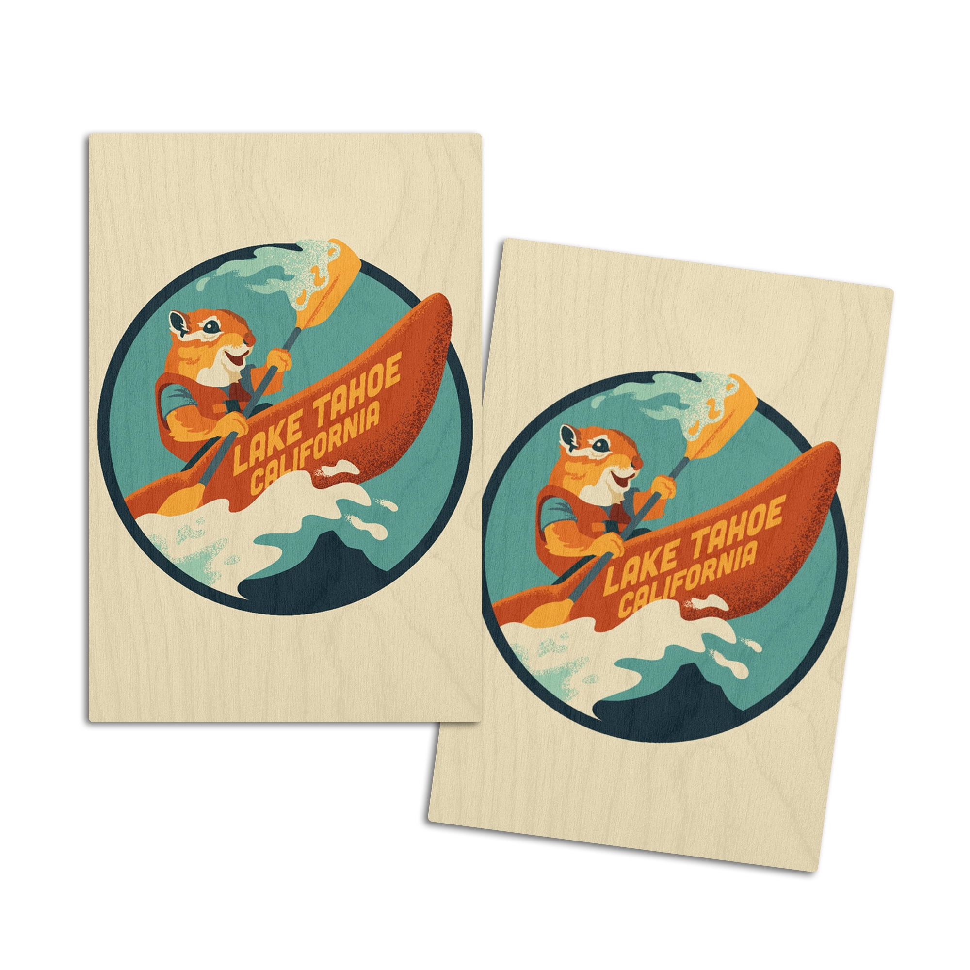 Lake Tahoe, California, Animal Activities Series, Kayaking Chipmunk ...