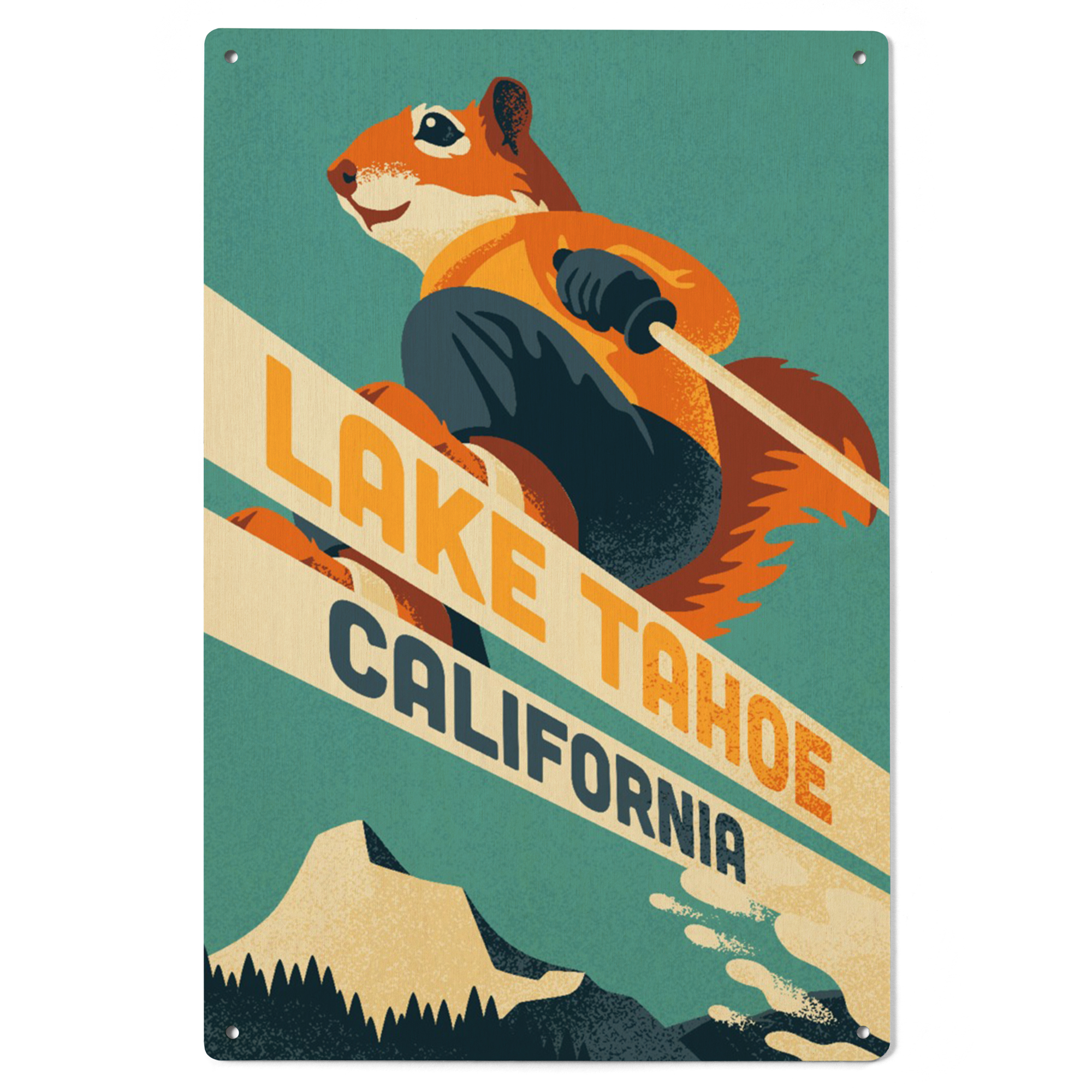 Lake Tahoe, California, Animal Activities Series, Ski Squirrel Birch ...