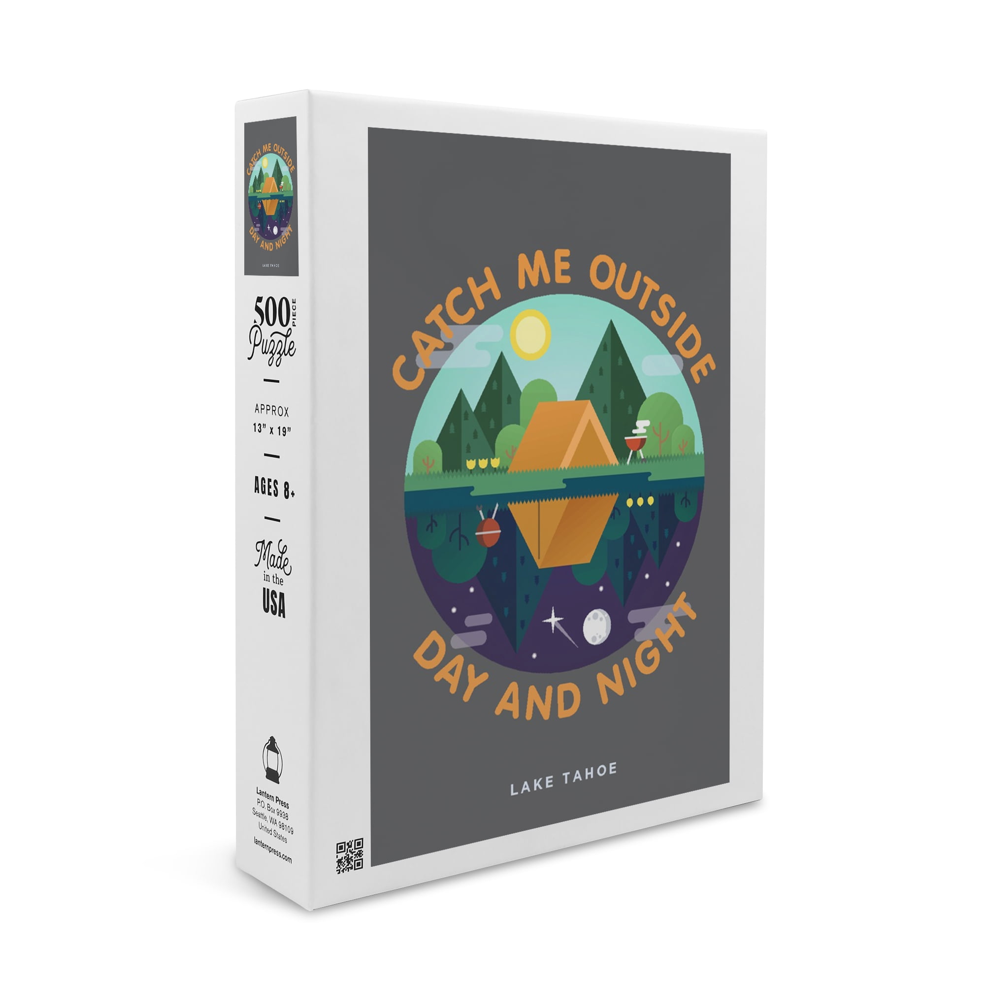 Lake Tahoe, California, Catch Me Outside, Camping Scene, Vector (19x27 ...