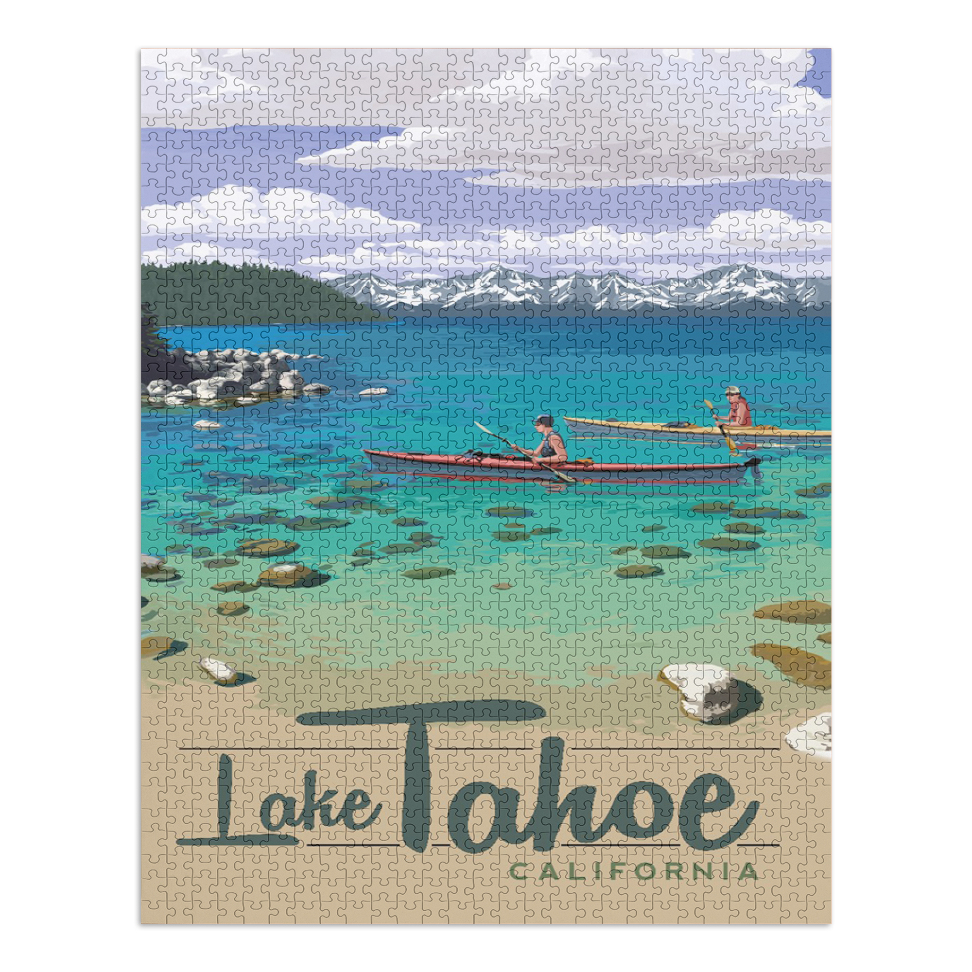 Lake Tahoe, California, Kayakers in Secret Cove (1000 Piece Puzzle ...