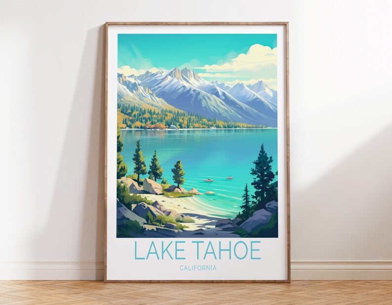 Lake Tahoe California Poster – Lake Tahoe National Park Wall Art ...