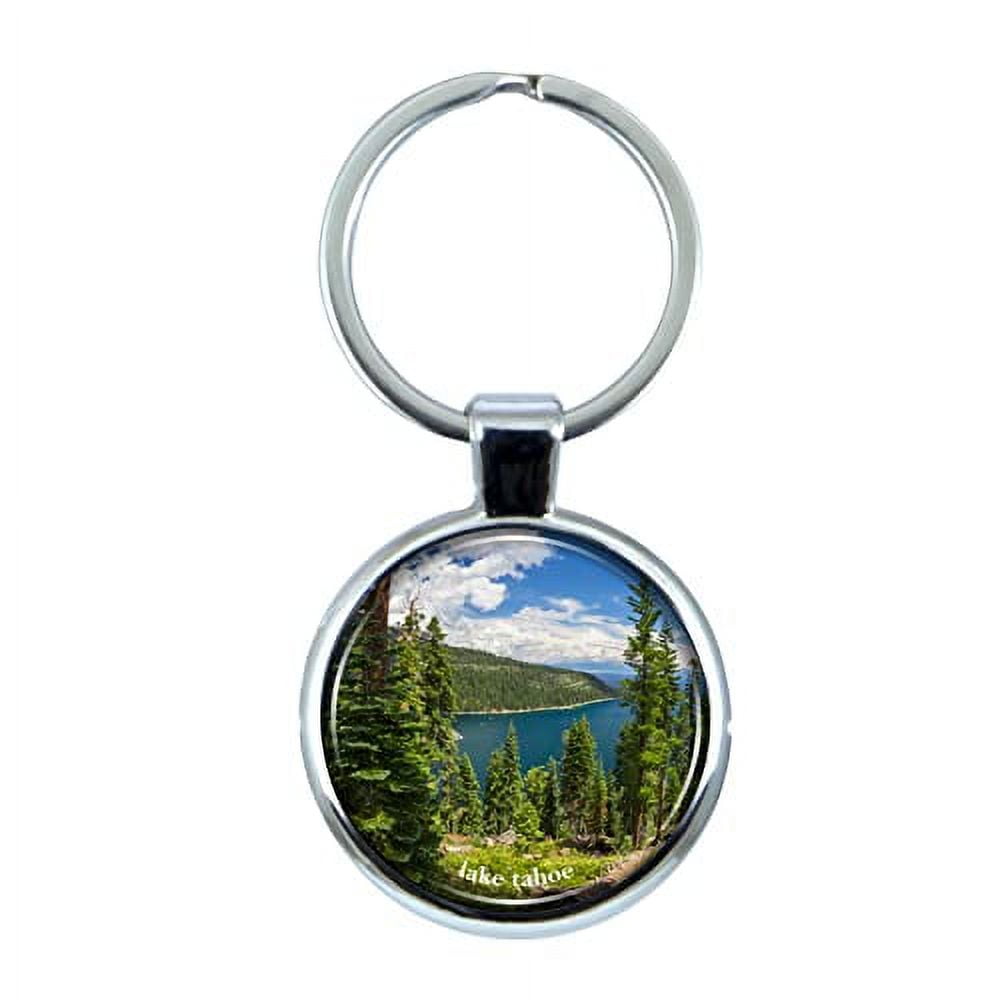 Lake Tahoe Keychain with Epoxy Dome and Metal Keyring - Walmart.com