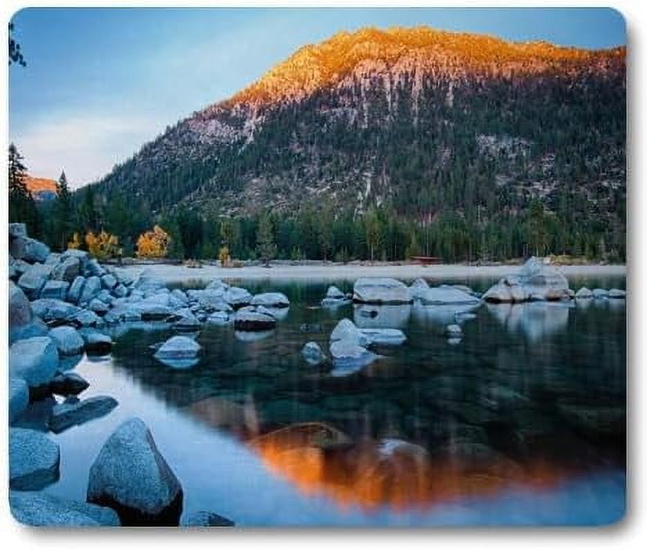 Lake Tahoe Mouse Pad, Rocks in a Lake Scene North American Landscape ...