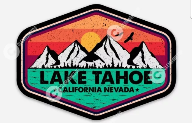 Lake Tahoe Sticker - California Nevada Lakes Skiing Boating Beautiful ...
