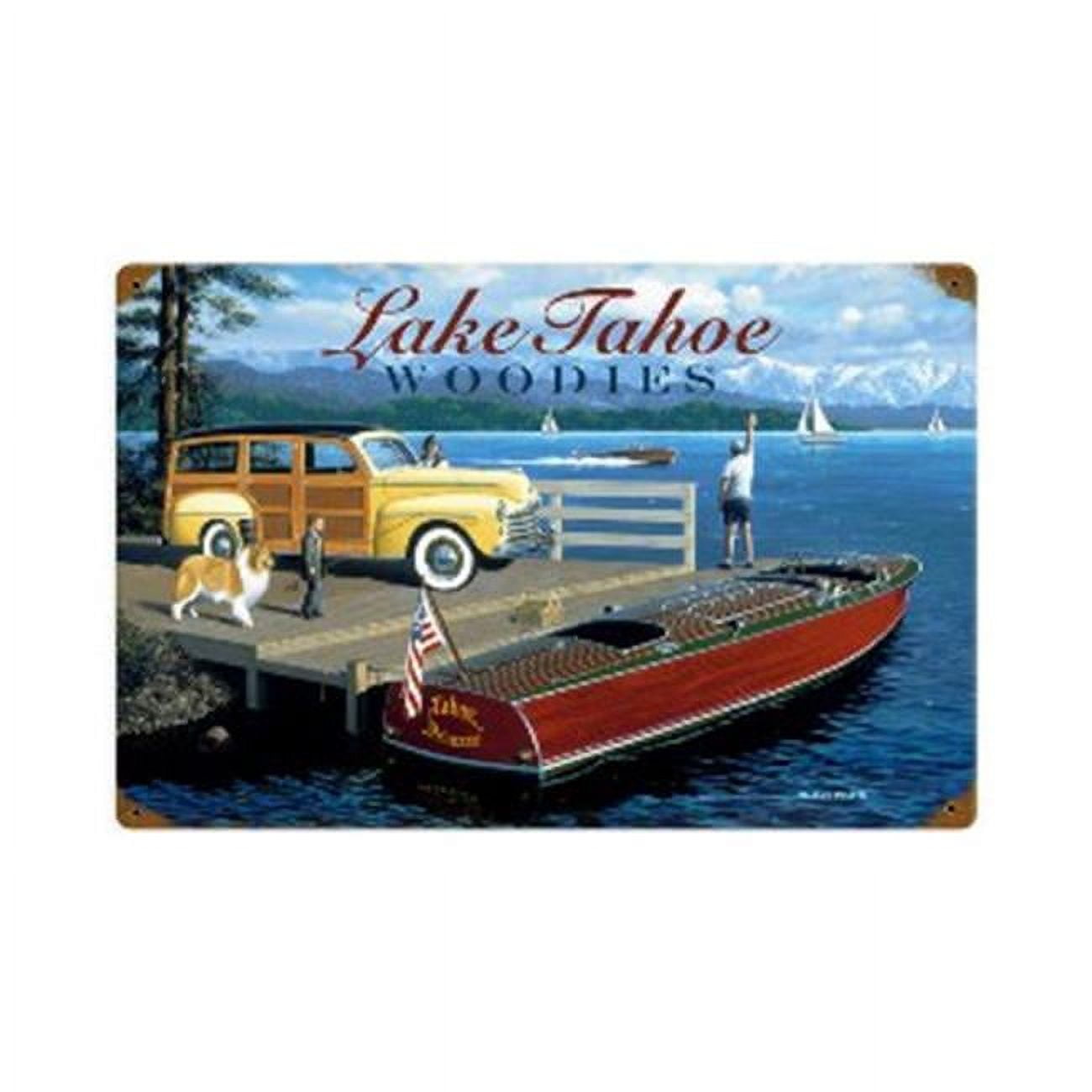 Lake Tahoe Woodies Automotive Vintage Metal Sign- 18 W X 12 H In ...