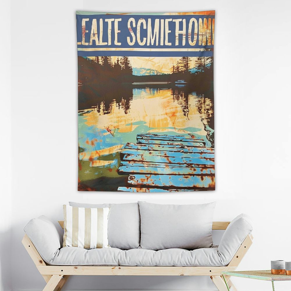 Lake Tapestry Wood Panels Tapestries Art Home Decoration Bedroom Decor ...