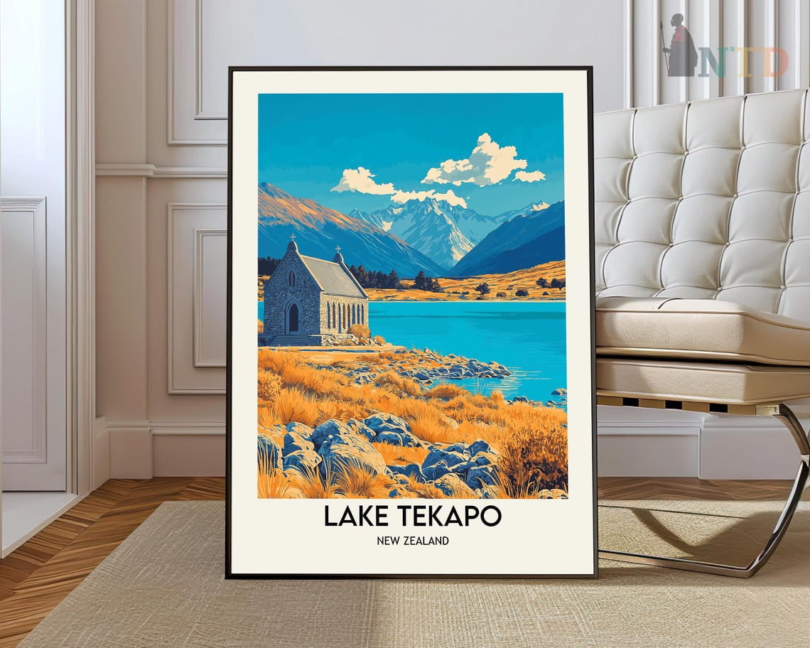 Lake Tekapo New Zealand,Prints,Travel Poster,Wall Art Print,Gift ...