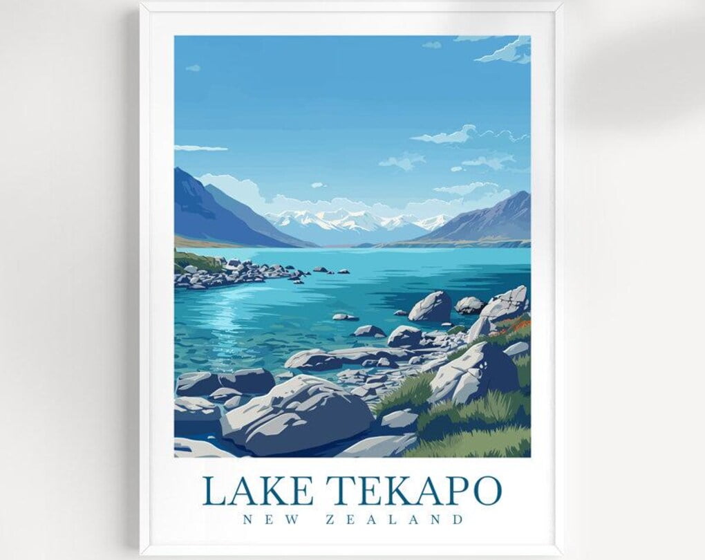 Lake Tekapo Travel Print Wall Art Lake Tekapo Wall Hanging Home Décor ...