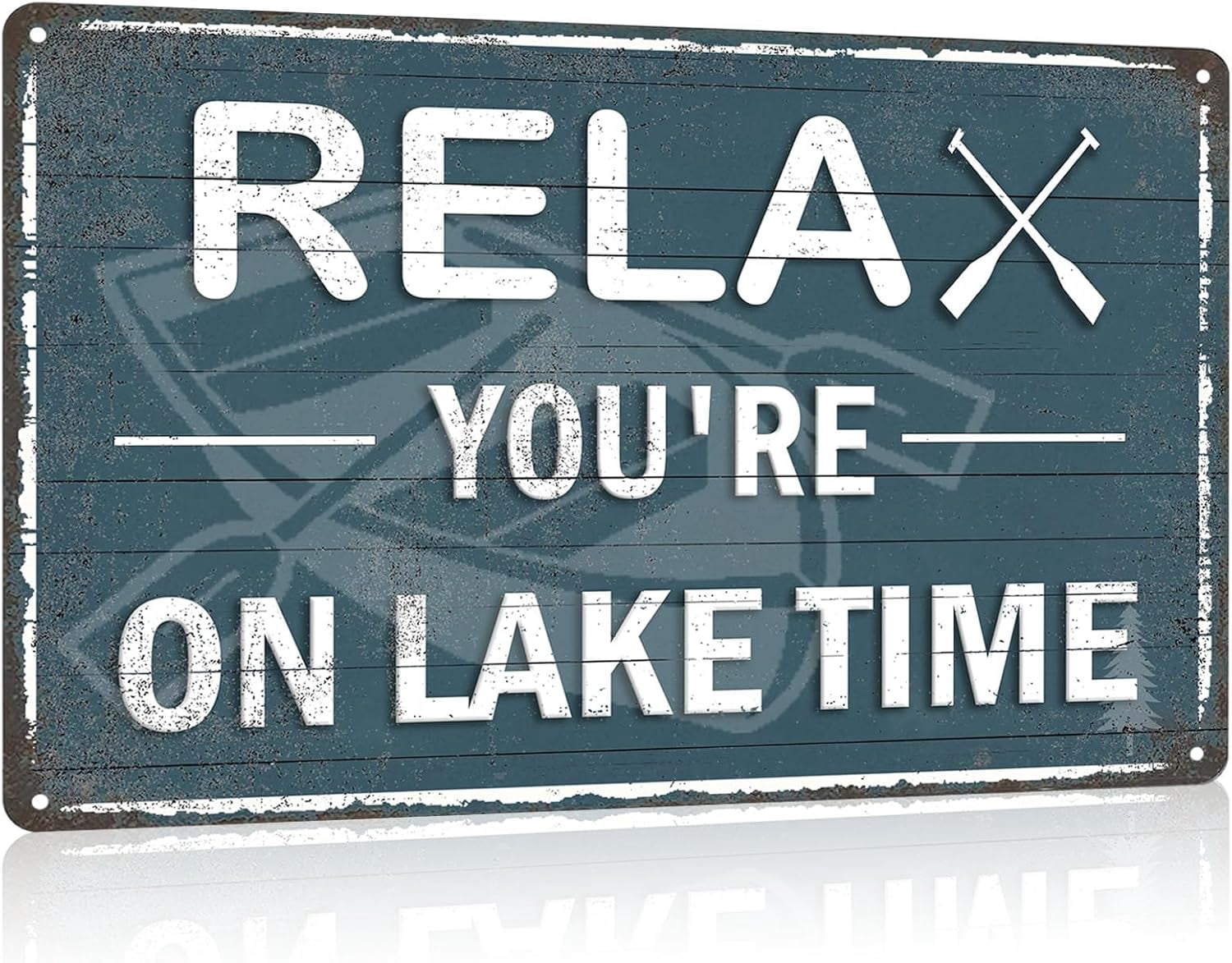 You're On Lake Time Tin Sign – Lake House Decor and Lake Wall Art for ...