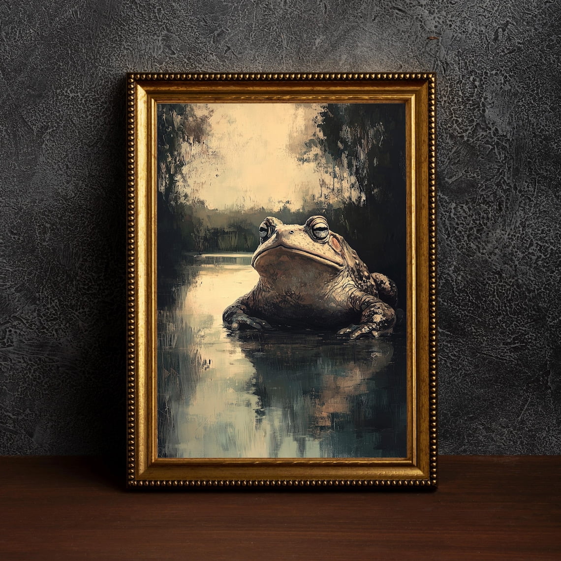 Lake Toad,Antique,Vintage Frog,Goblincore Wall Decor,Cottagecore Wall ...