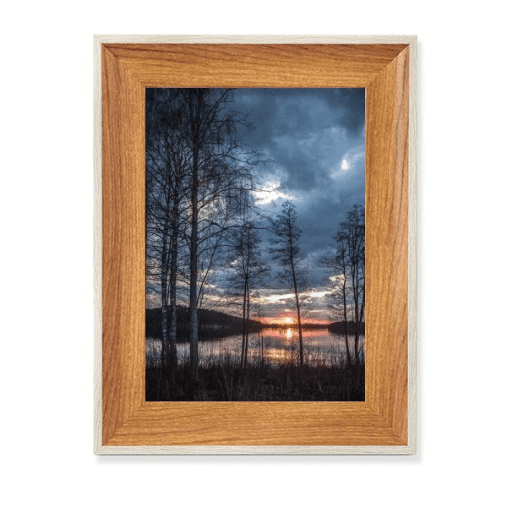 Lake Trees Science Nature Scenery Desktop Wooden Photo Frame Display ...