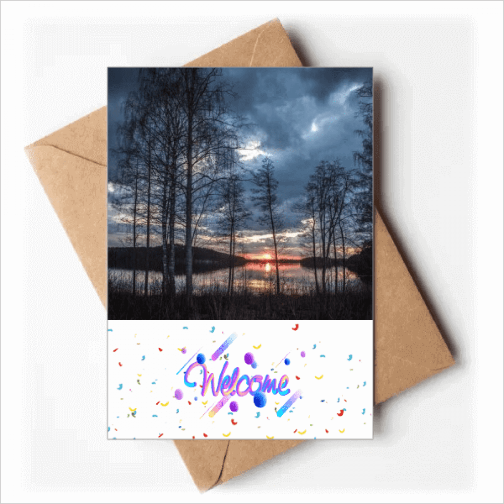 Lake Trees Science Nature Scenery Welcome Back Greeting Cards Envelopes ...