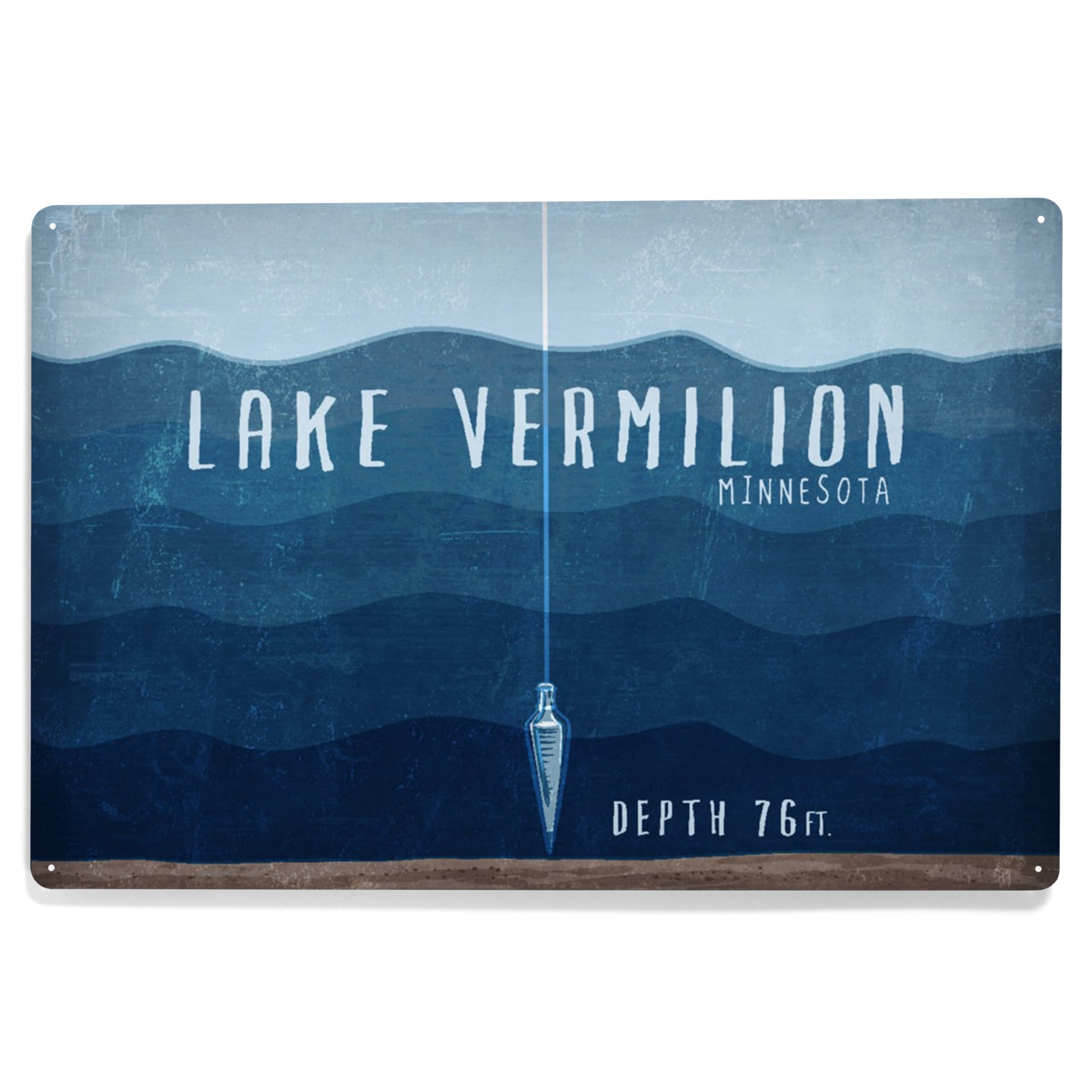 Lake Vermilion, Minnesota, Lake Essentials, Lake Depth (12x18 Aluminum ...