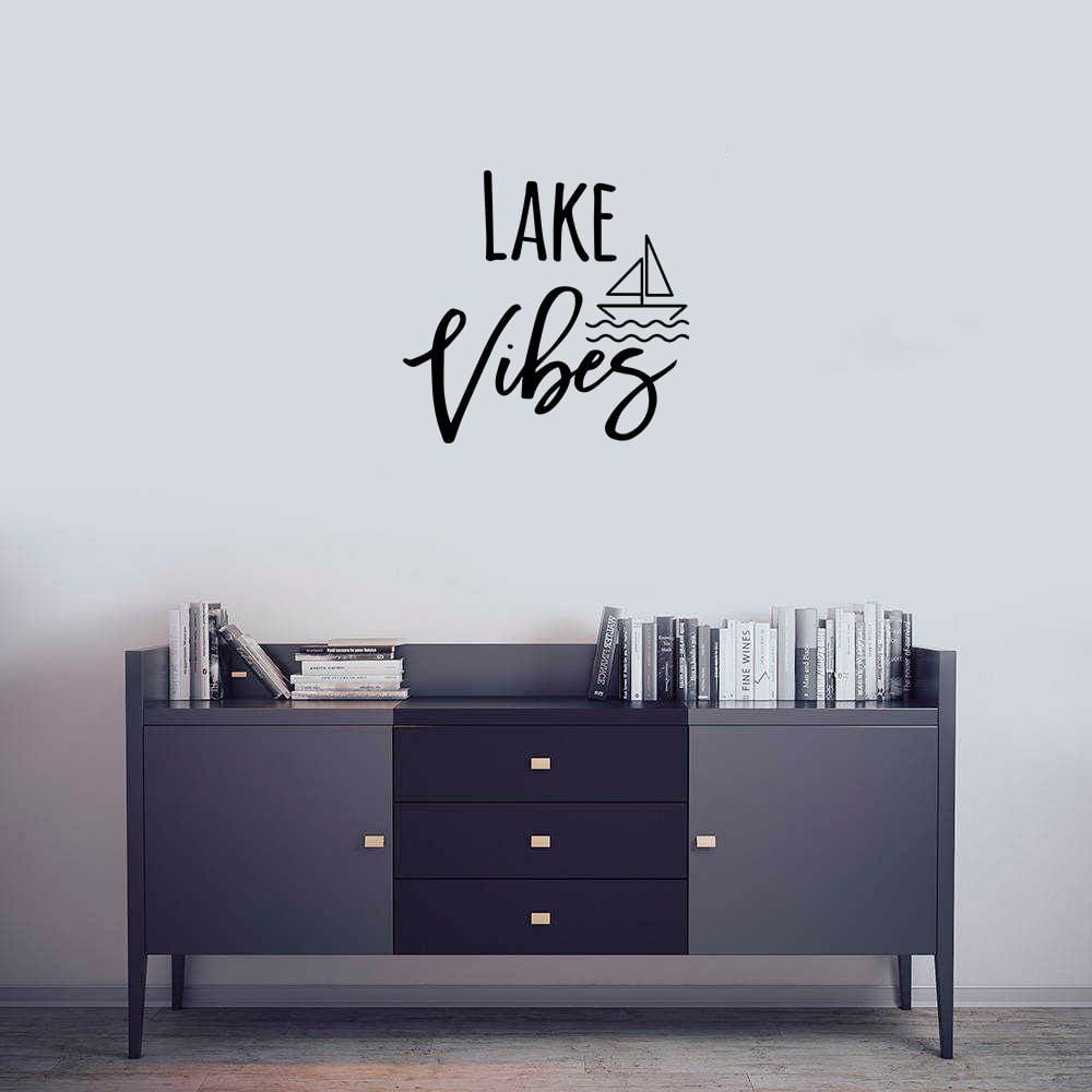 Lake Vibes Fish Fishes Relax Quote Lake House Cabin Fishing Scenery ...