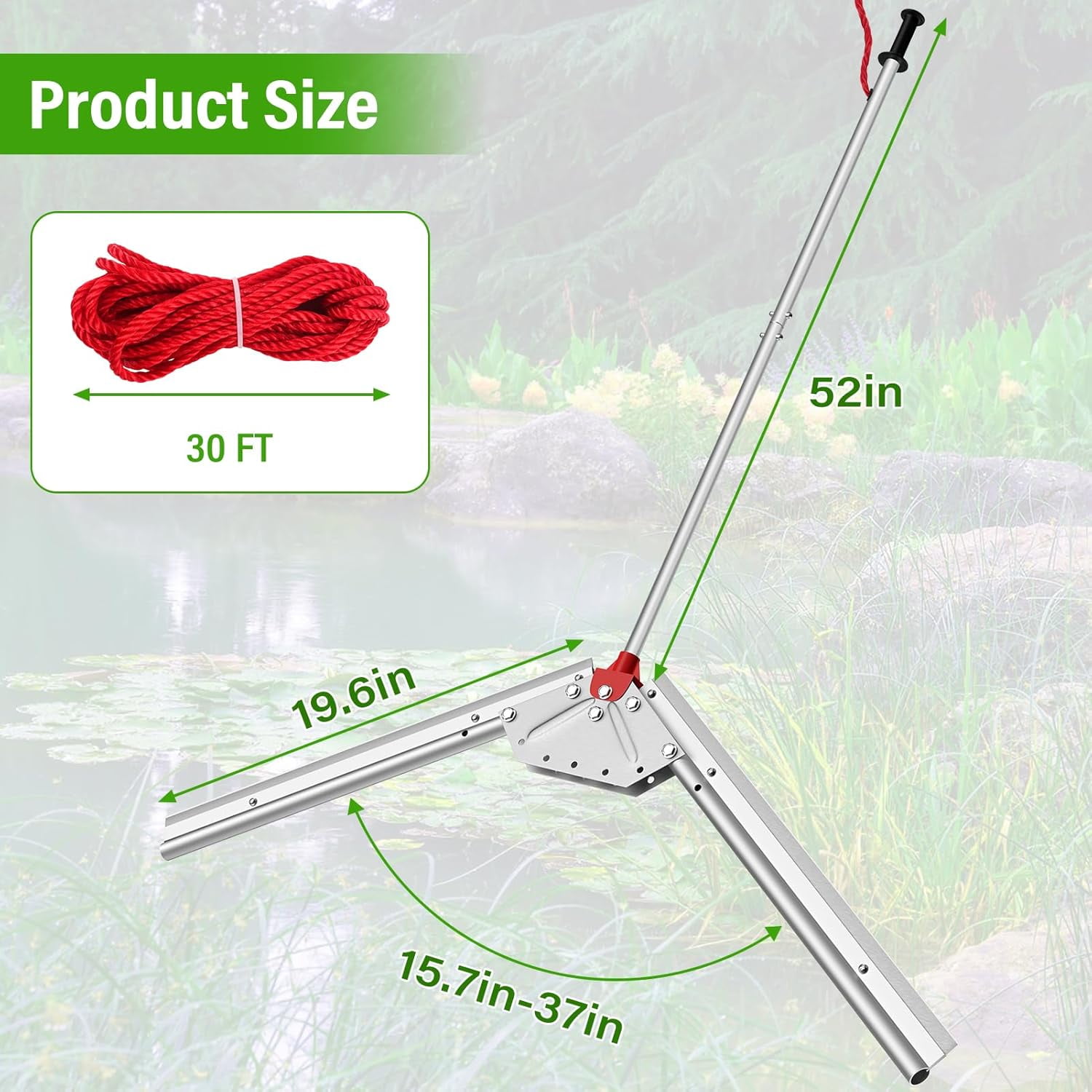 Lake Weed Cutter - Aquatic Pond Plant Cutting Tool with Adjustable ...