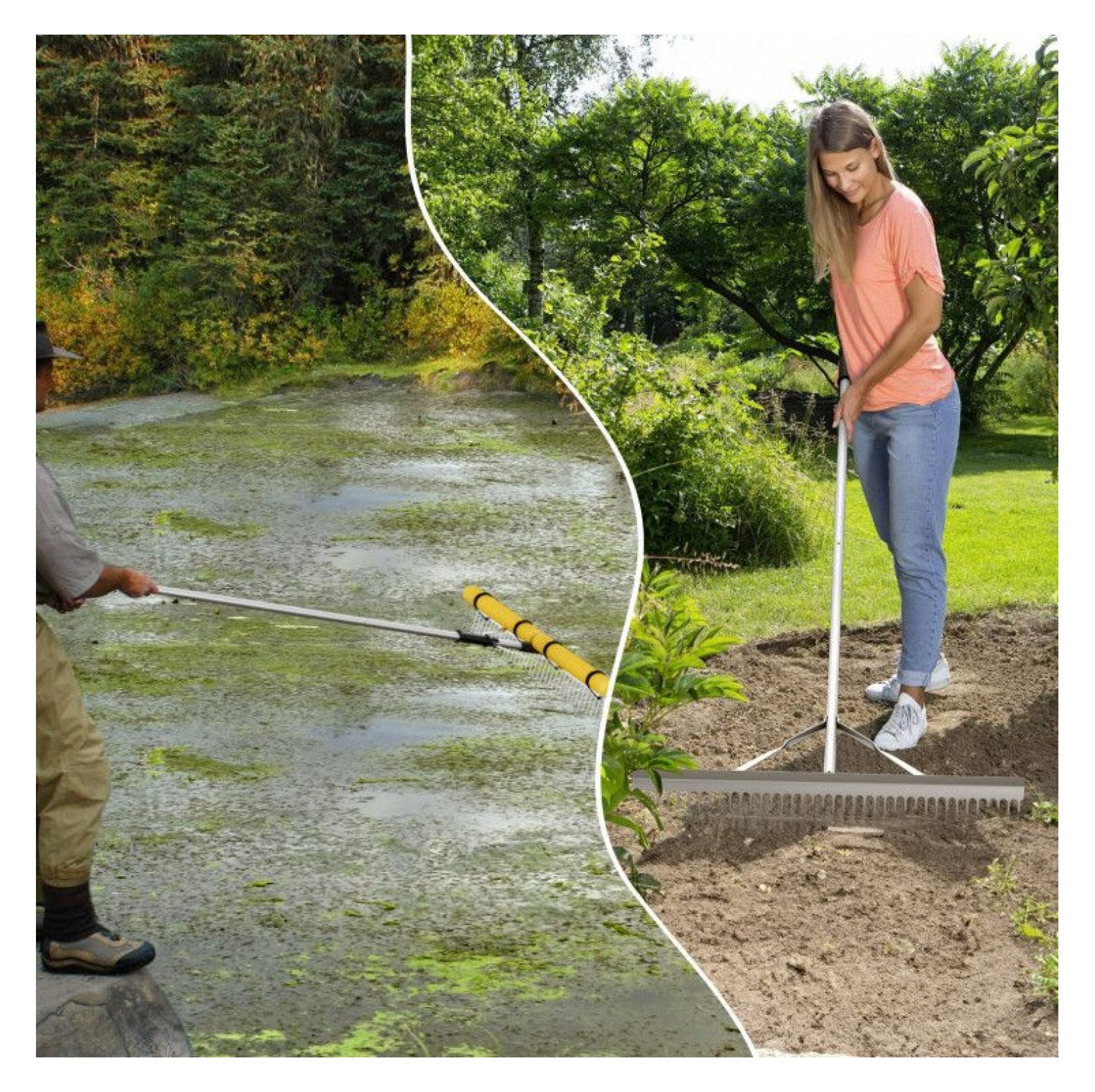 Lake Weed Rake 36' Aquatic Pond Weed Cutter with Foam Floats, Aluminum ...