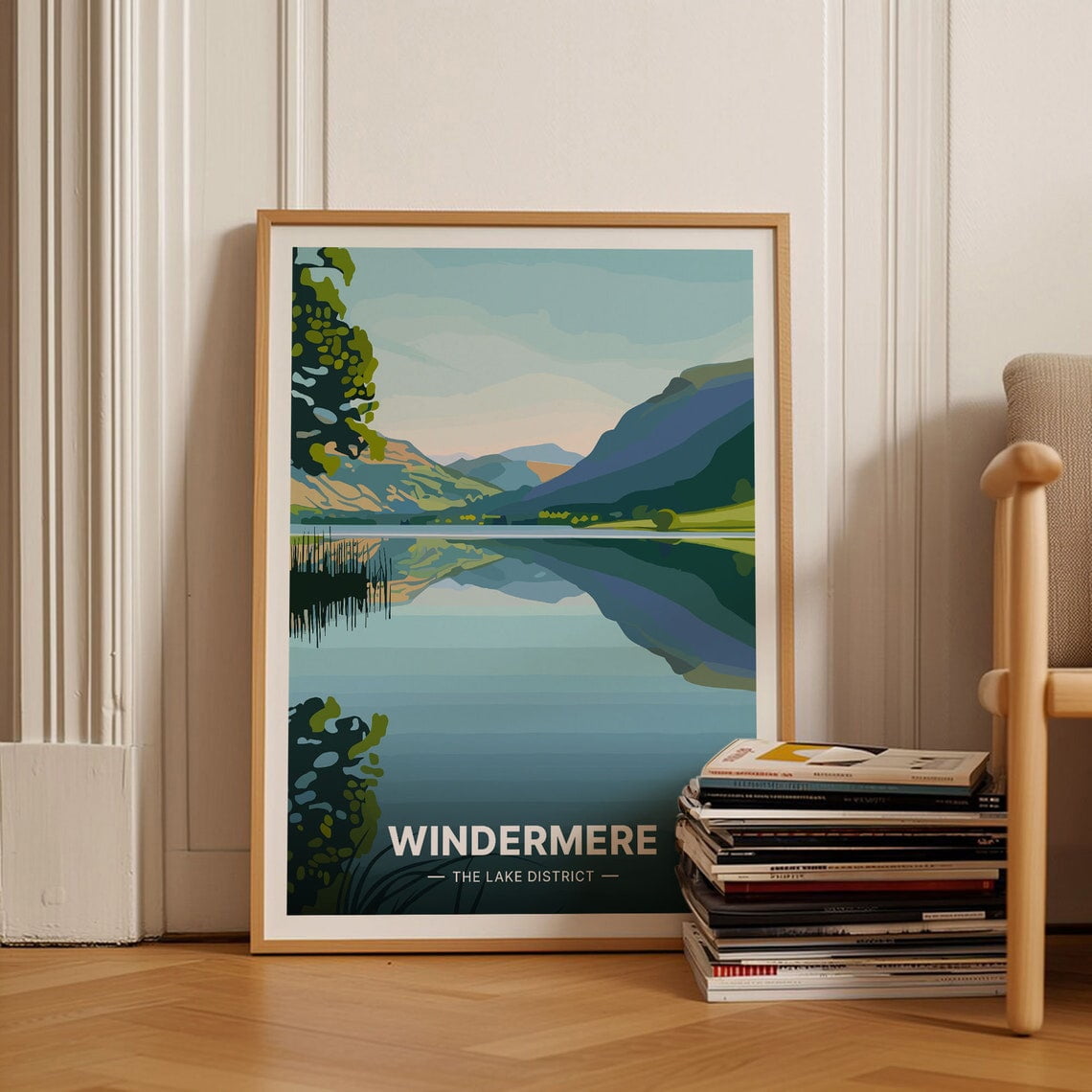 Lake Windermere Poster, The Lake District Scenic Landscape, England ...