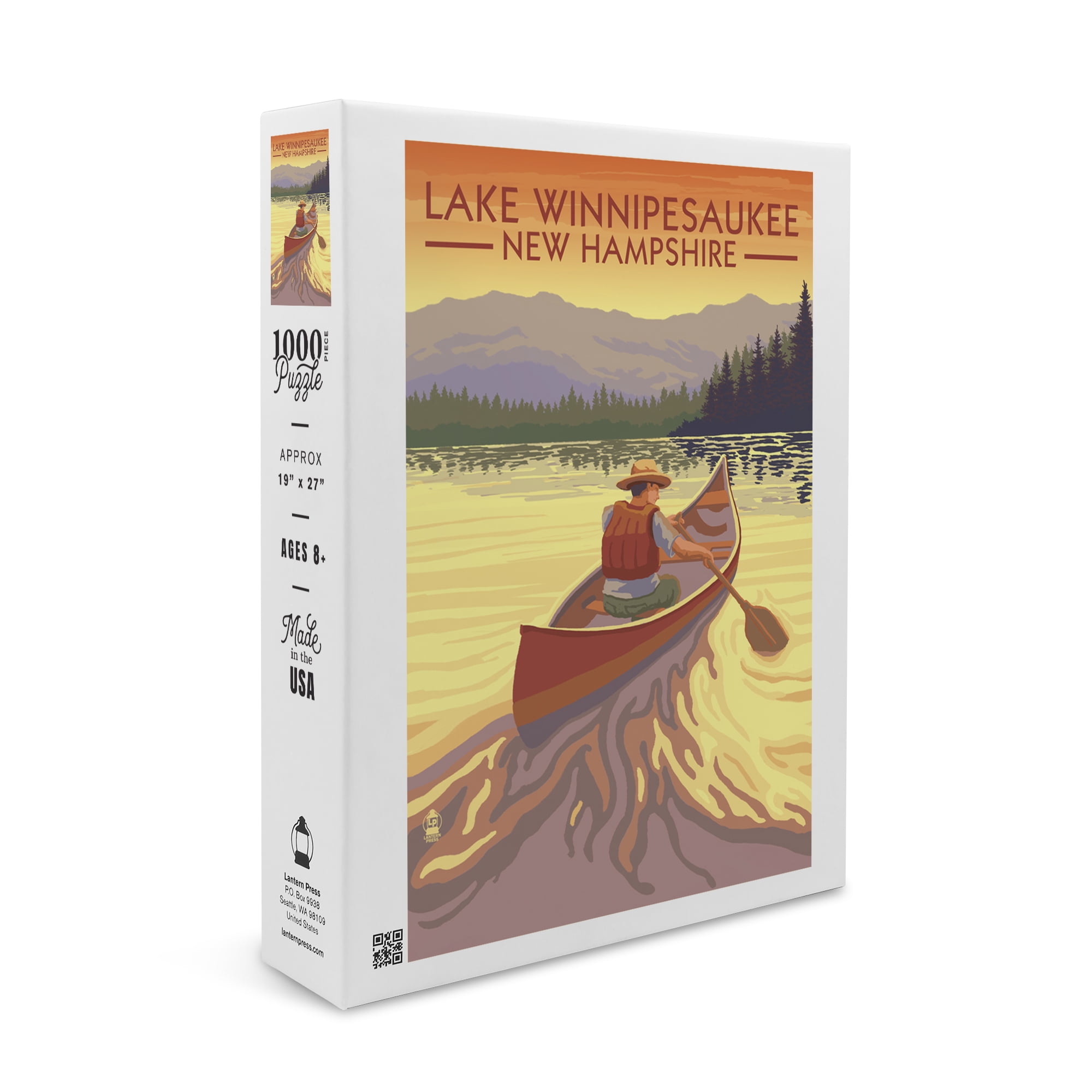 Lake Winnipesaukee, New Hampshire, Canoe Sunset (1000 Piece Puzzle ...