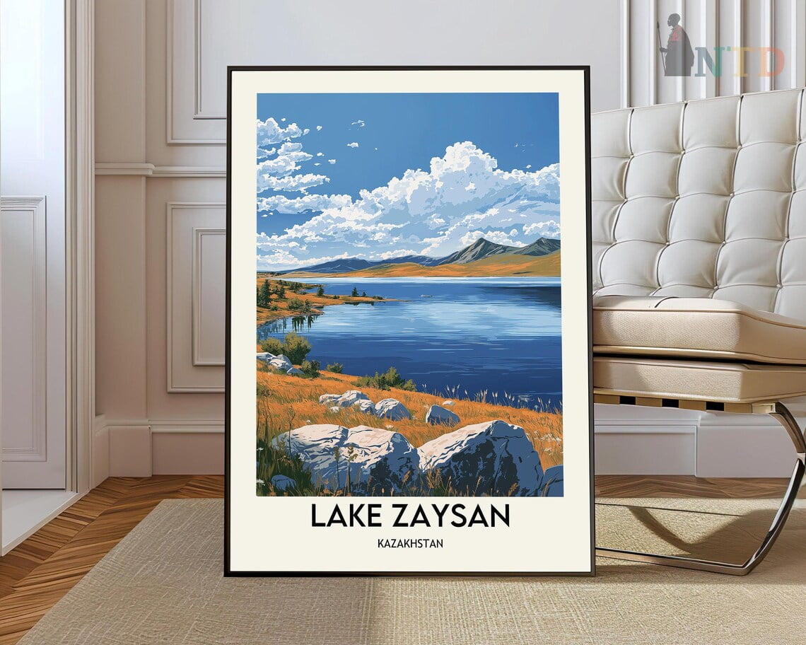 Lake Zaysan Poster, Lake Zaysanlake Zaysan Print, Lake Zaysan Photo ...