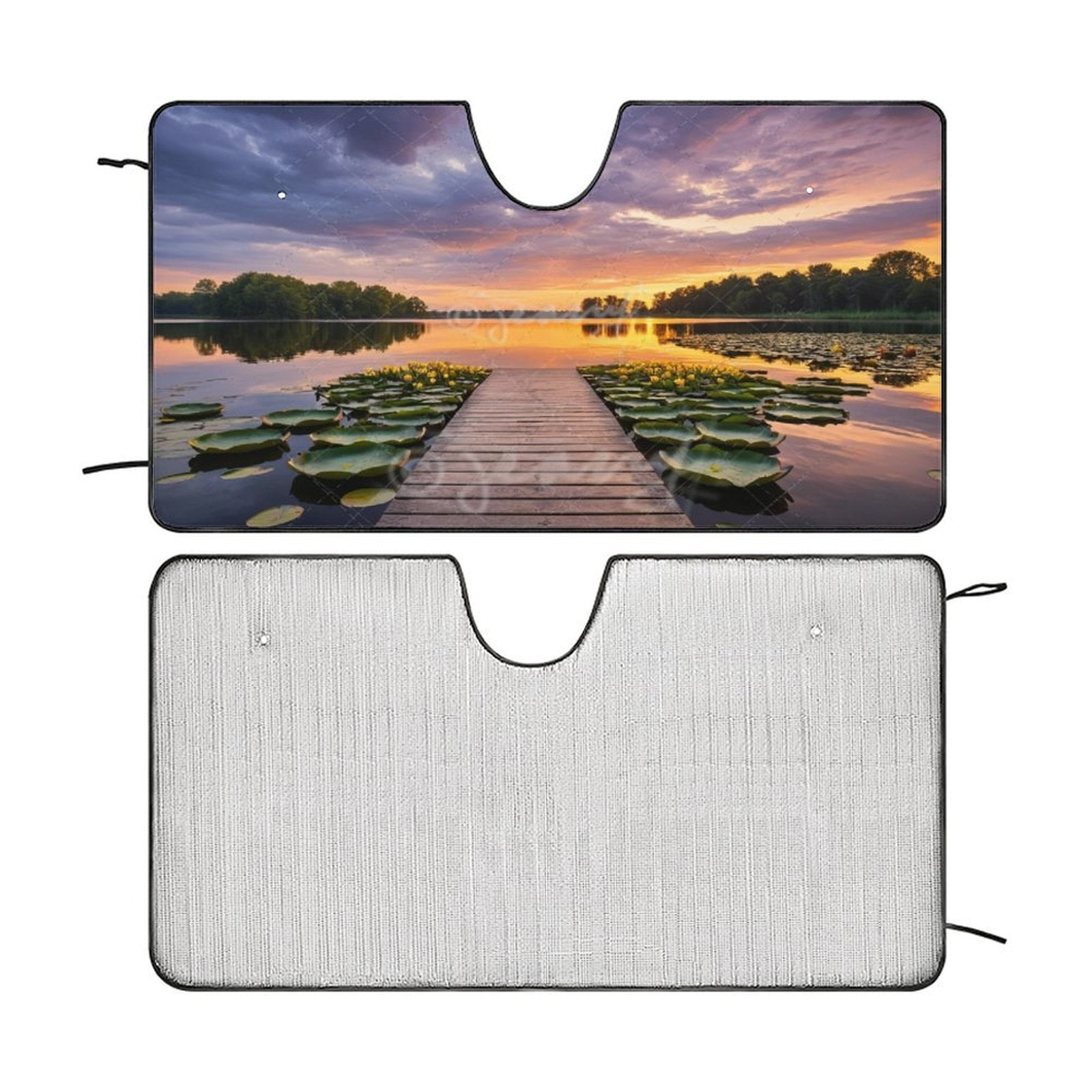 Lake at Sunset Nature Windshield Sunshade Car Foldable UV Ray Reflector ...