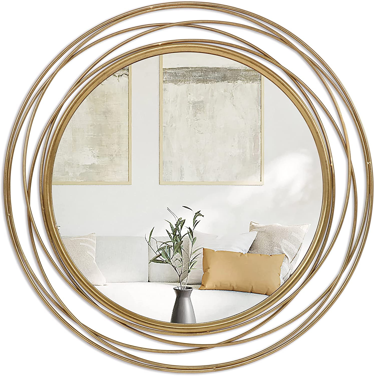 LakeHaven Large Round Mirrors for Wall Decor Living Room,Gold Round ...