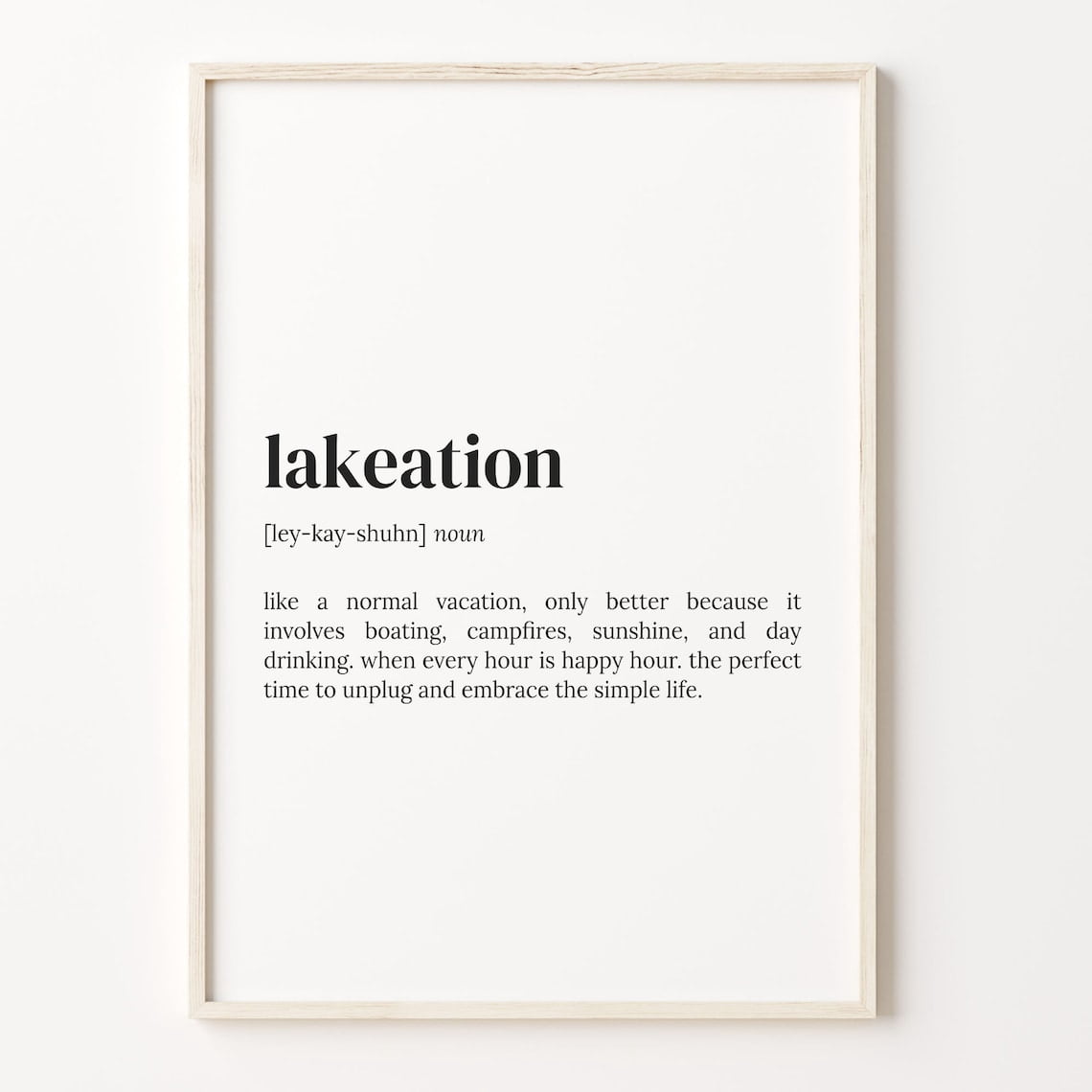 Lakeation Definition Lake House Wall Art, Unframed Canvas - Walmart.com