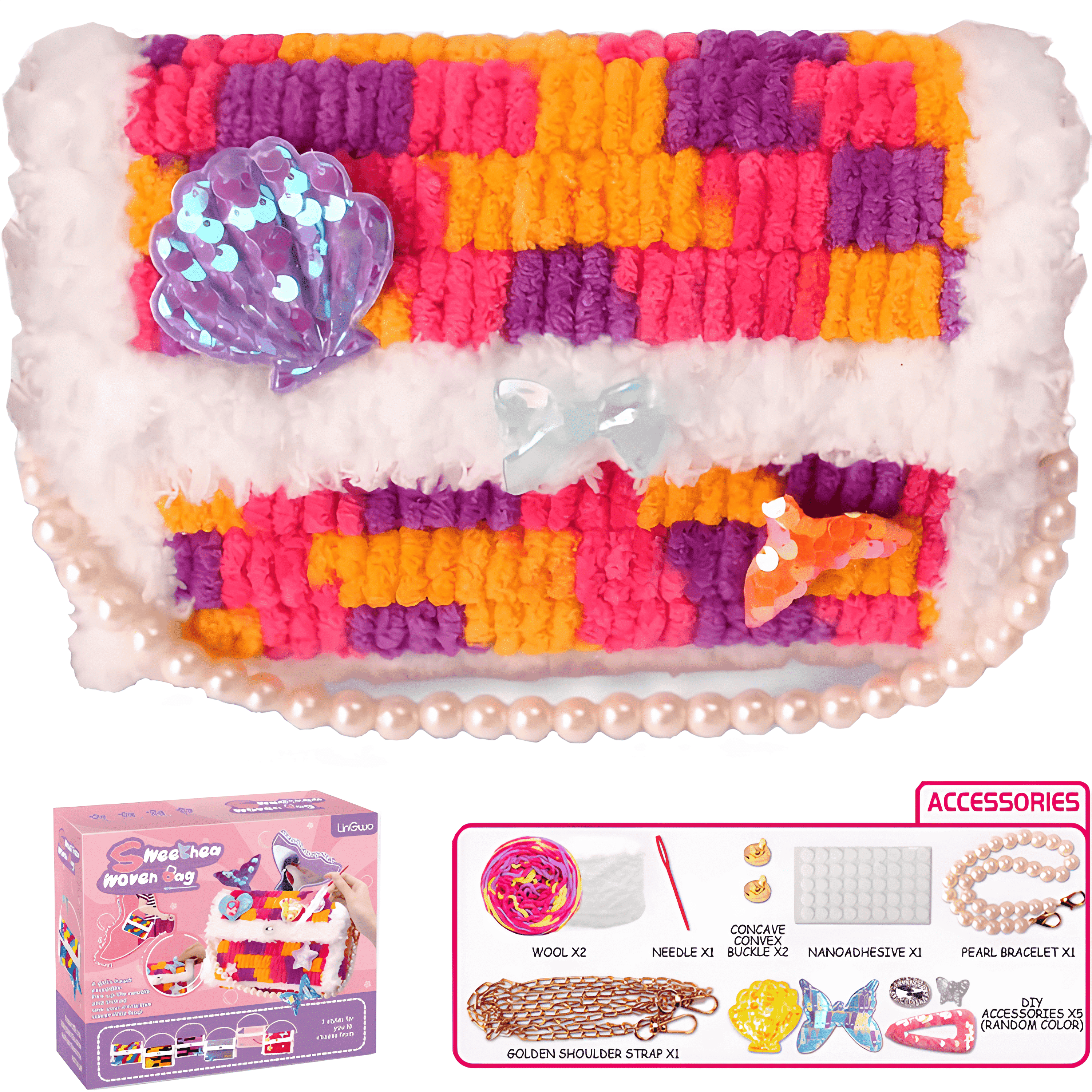 Lakecy DIY Handbag Craft Kit - Girls Arts and Crafts Ages 8-12, Gifts ...