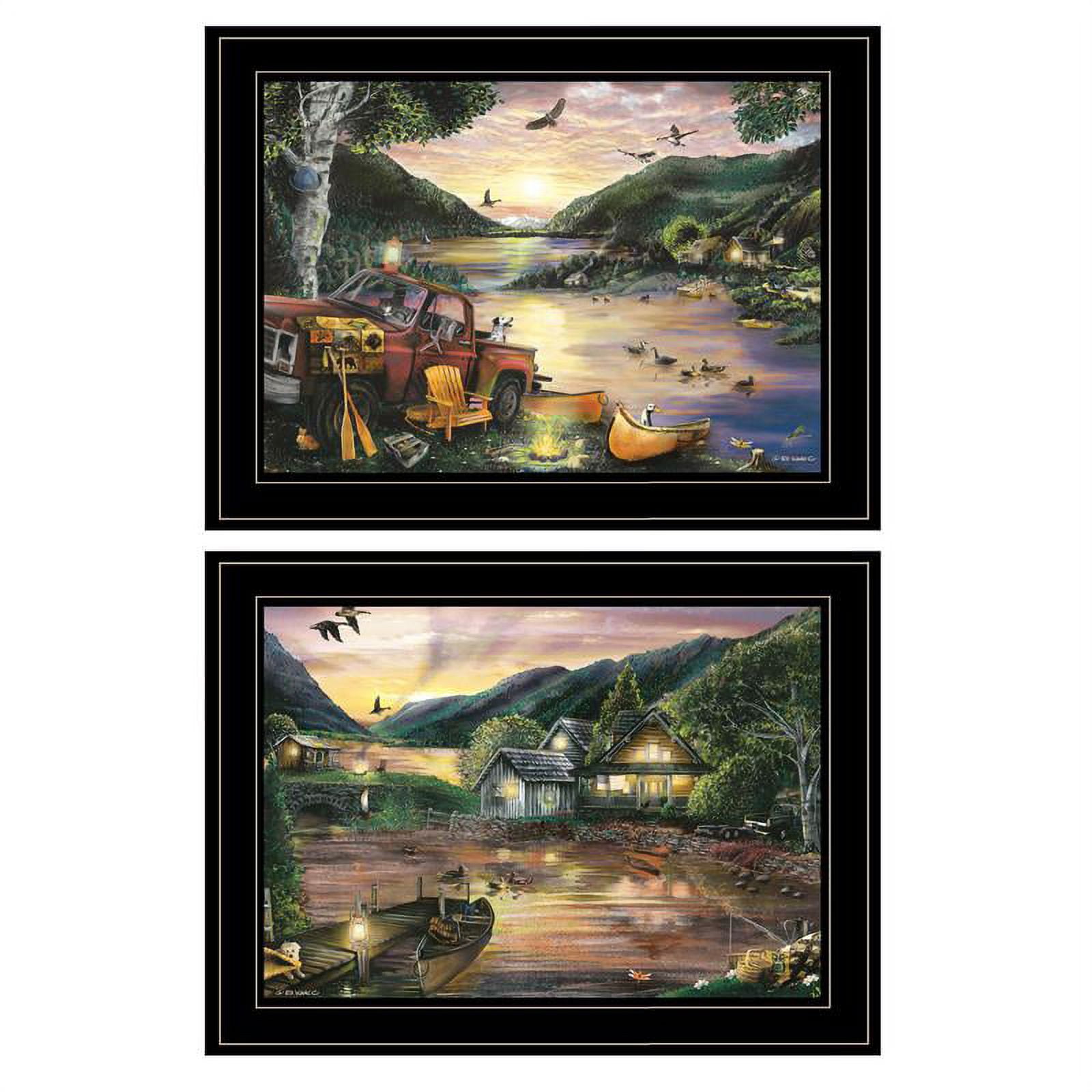 Lakefront Camping By Ed Wargo Printed Wall Art Wood Multi-Color ...