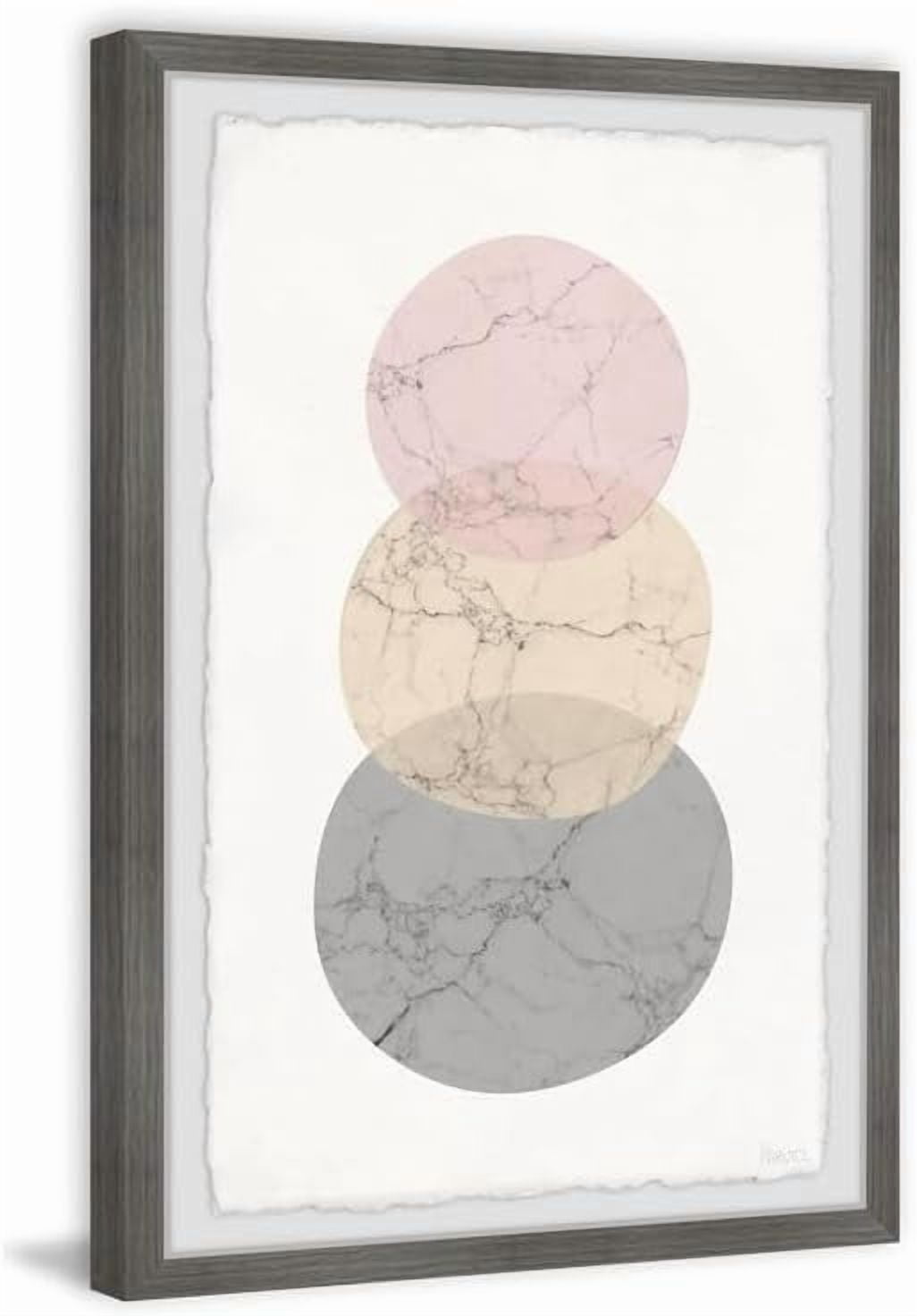 Lakefront Luxury Marbled Circles Framed Painting Print, Contemporary ...