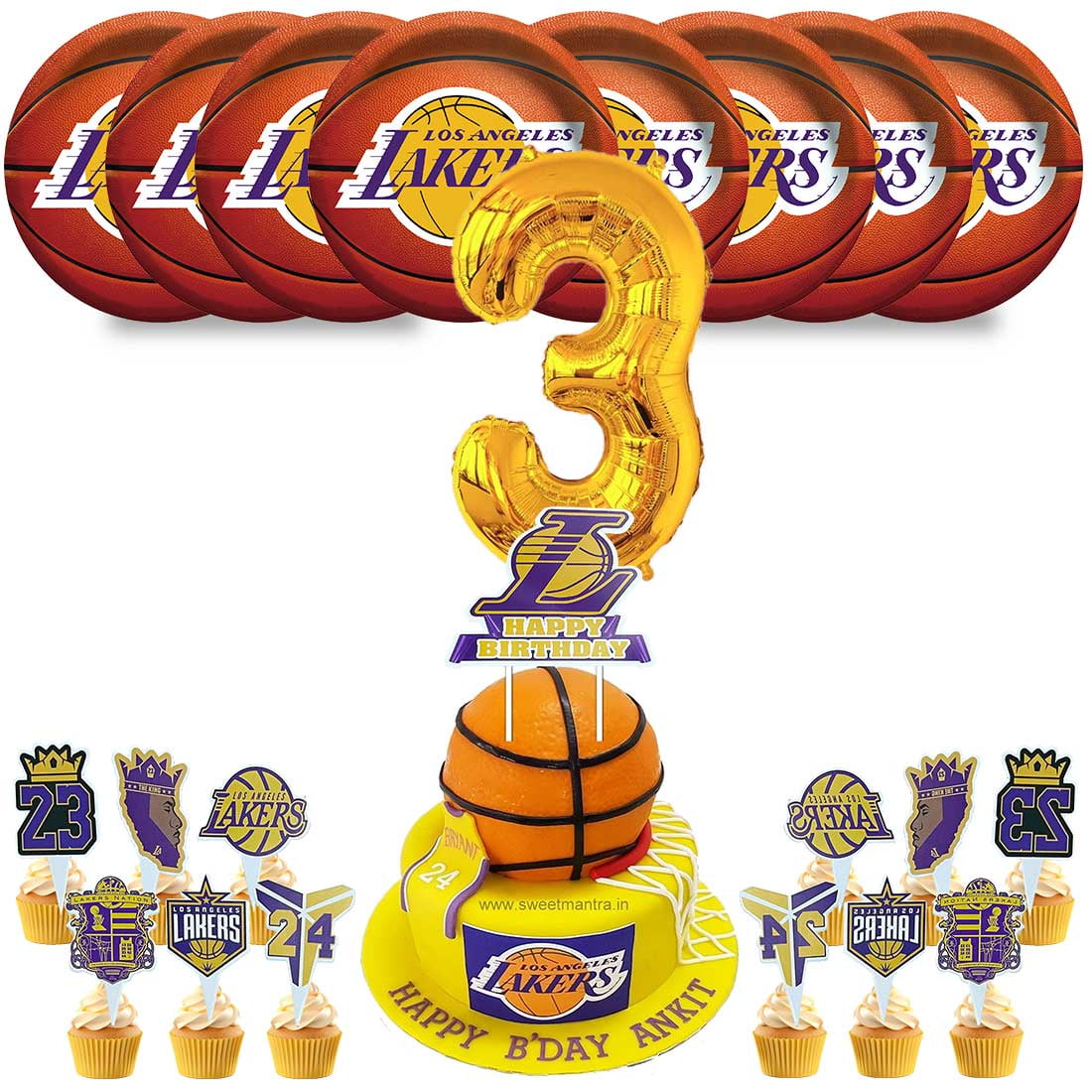 Lakers Kobe Birthday 3rd Cups Party Supplies Plates Fans Decorations ...
