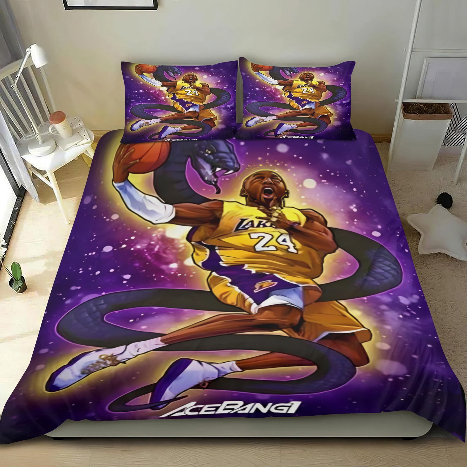 Lakers Kobe thin bedding set has an iconic print, Perfect for fans, it ...