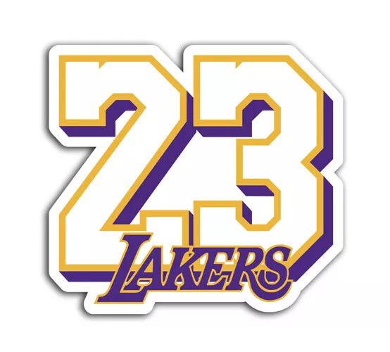 Lakers Lebron James 23 Sticker Basketball Decals Truck Laptop Glass ...