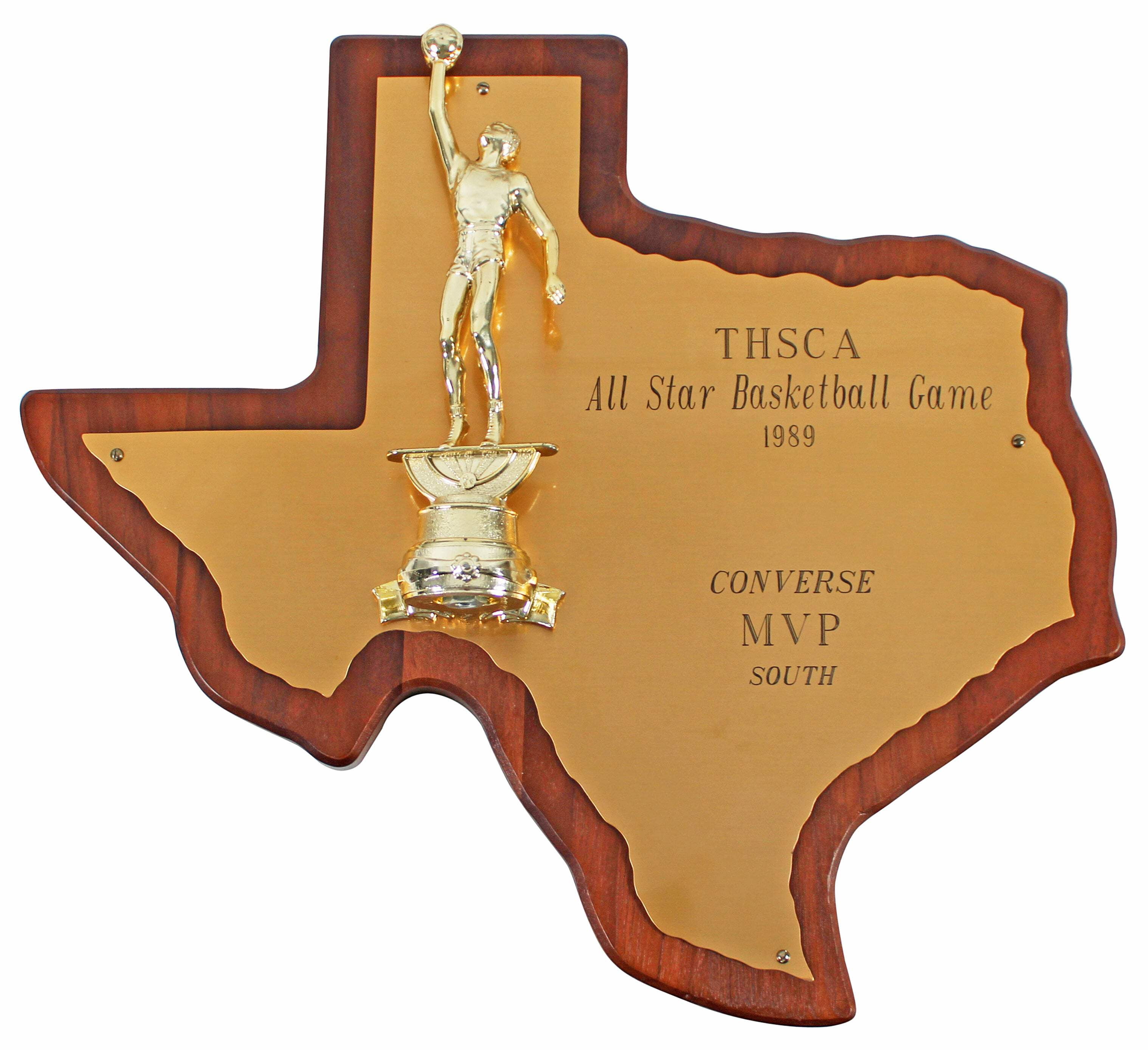 Lakers Shaquille O'Neal 1989 THSCA All-Star Basketball Game MVP Plaque ...