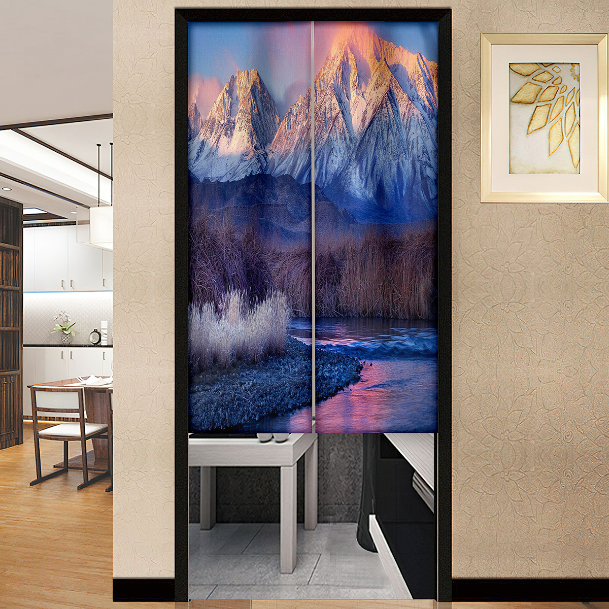 Lakes Mountains Plants Flowers Door Curtain Forest Jungle Short Noren ...