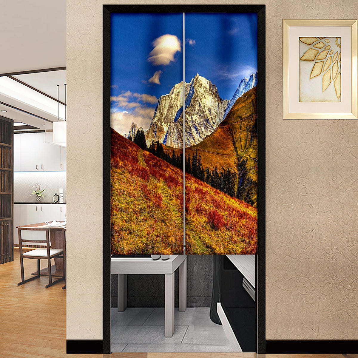 Lakes Mountains Plants Flowers Door Curtain Forest Jungle Short Noren ...