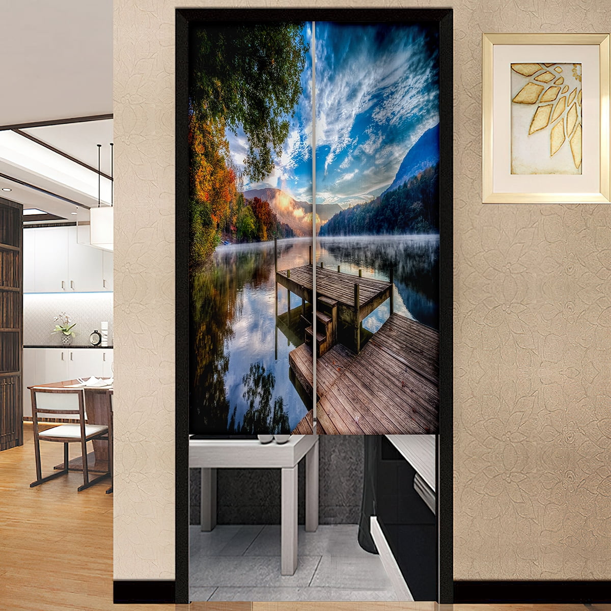 Lakes Mountains Plants Flowers Door Curtain Forest Jungle Short Noren ...