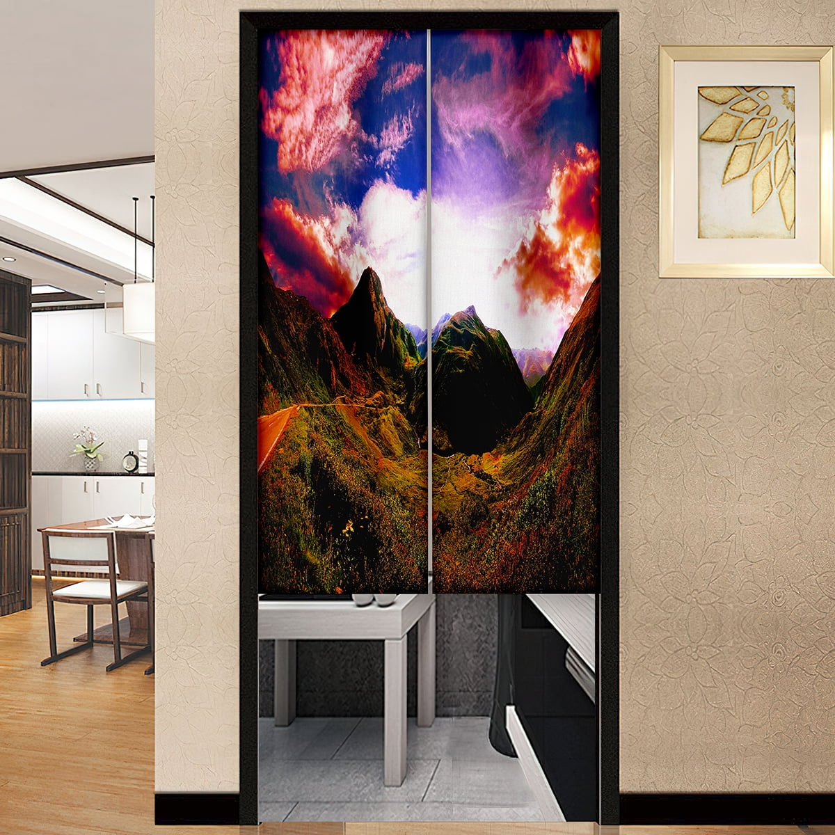 Lakes Mountains Plants Flowers Door Curtain Forest Jungle Short Noren ...
