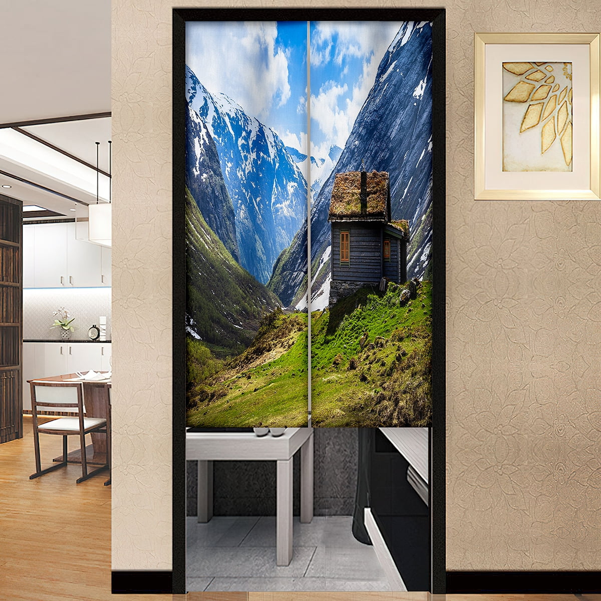 Lakes Mountains Plants Flowers Door Curtain Forest Jungle Short Noren ...