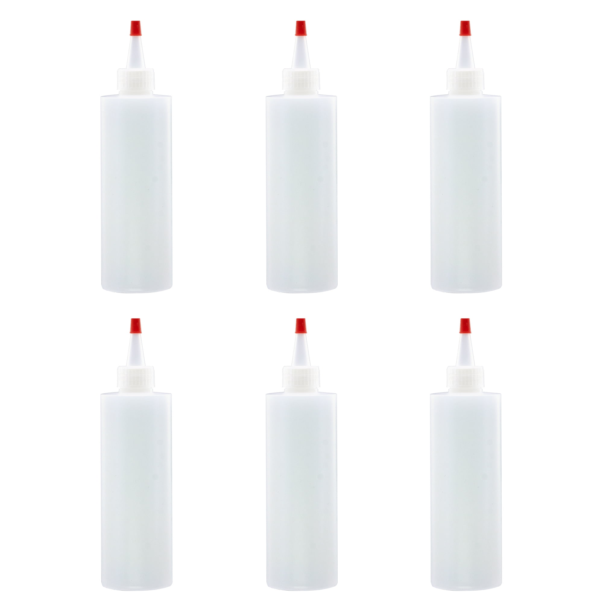 Lakeshore Trade 6 Pack - 8 oz, Plastic Squeeze Bottles HDPE with Cap ...