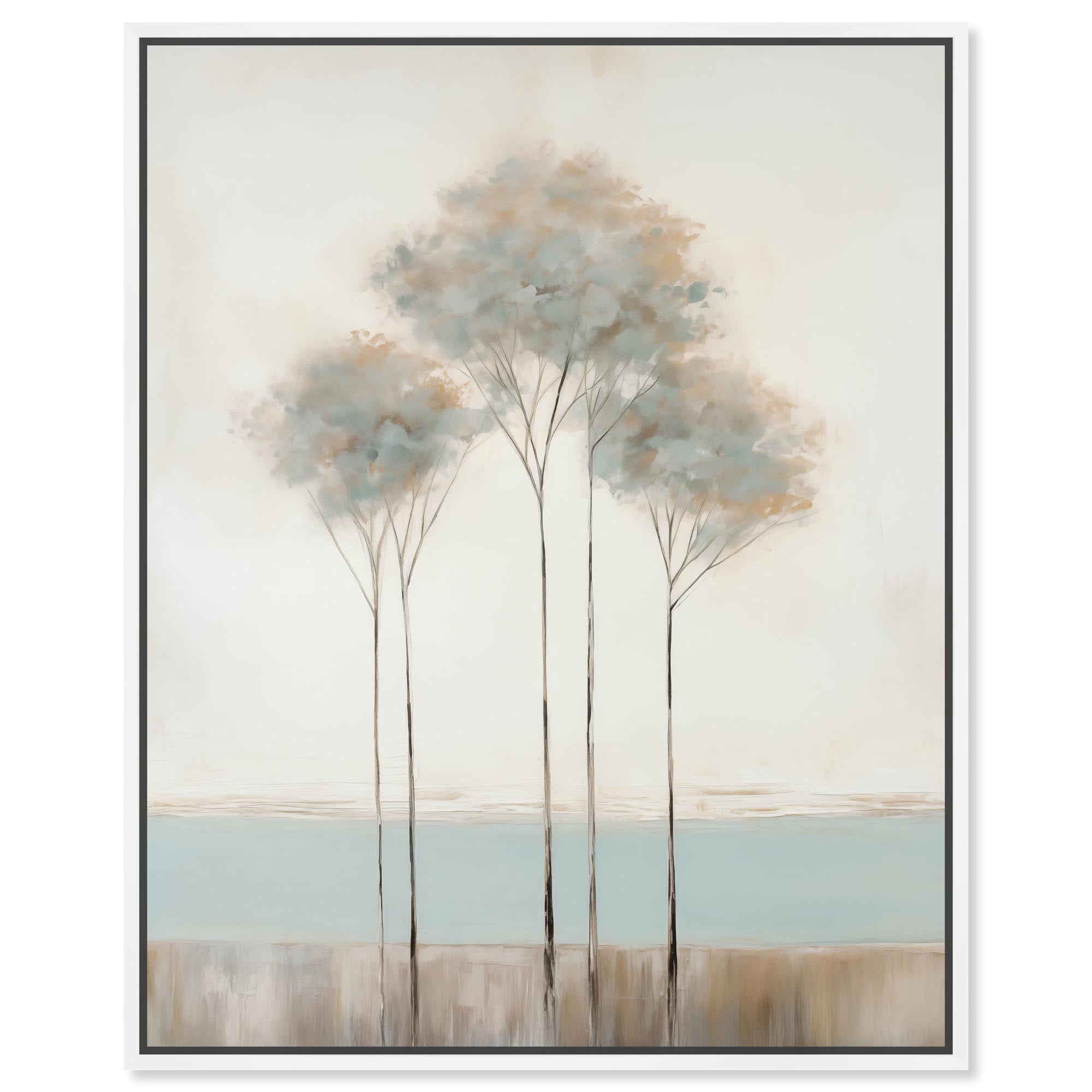 Lakeside Tree III Canvas Minimalist Forests by Art Remedy, White Frame ...