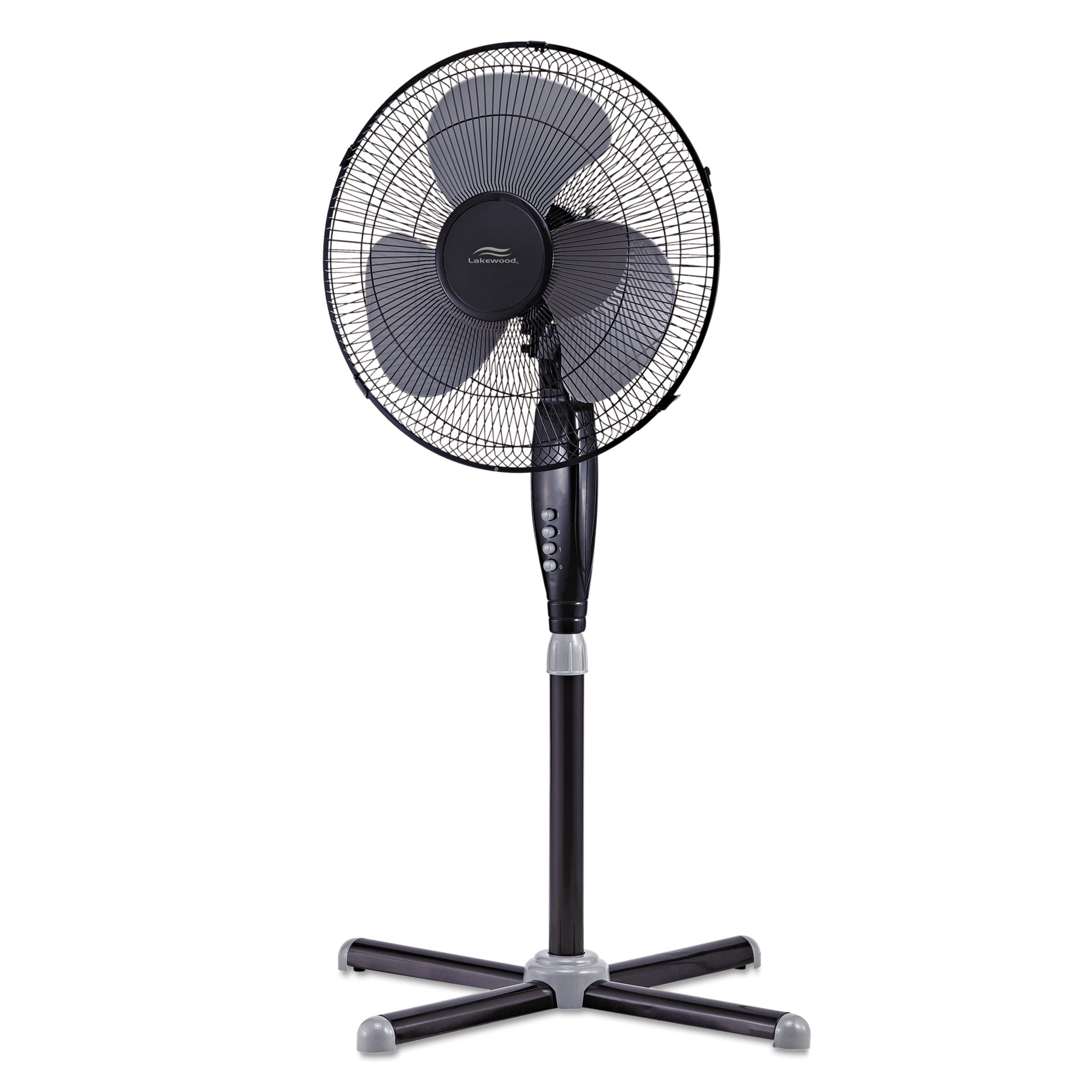 Lakewood 16" Three-Speed Oscillating Pedestal Fan, Three Speed, Metal ...